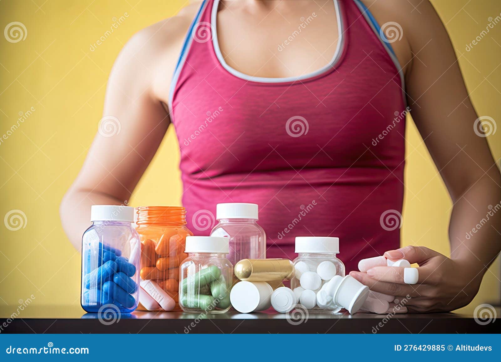 Maxres Image of Person Taking Nutritional Supplements, with View of ...