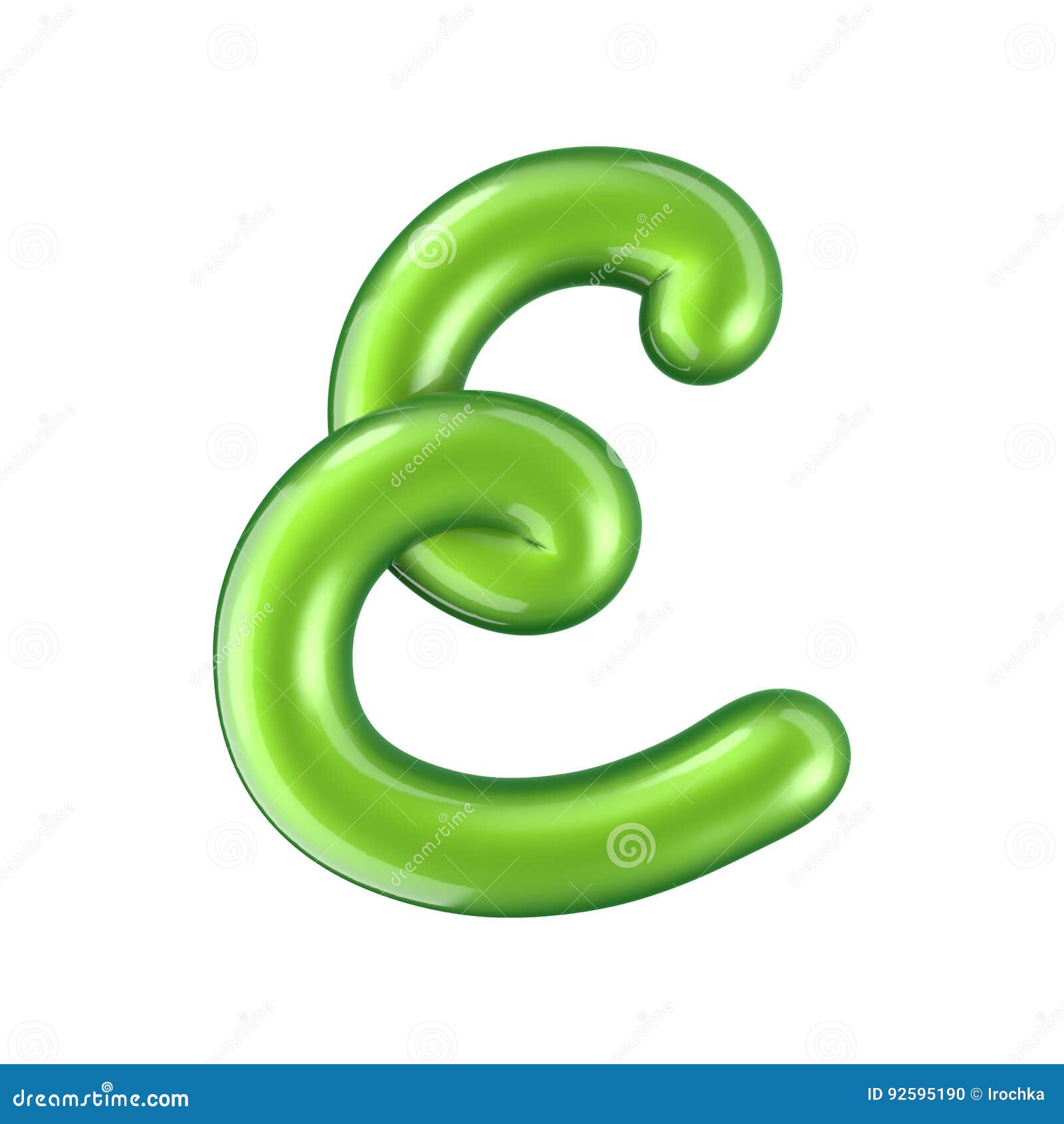 Mayúscula Verde Brillante De La Letra E Representación 3d Stock de ...