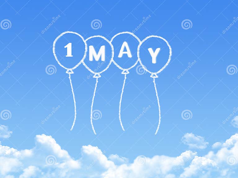 1 May in Balloon Cloud Shape Stock Illustration - Illustration of ...