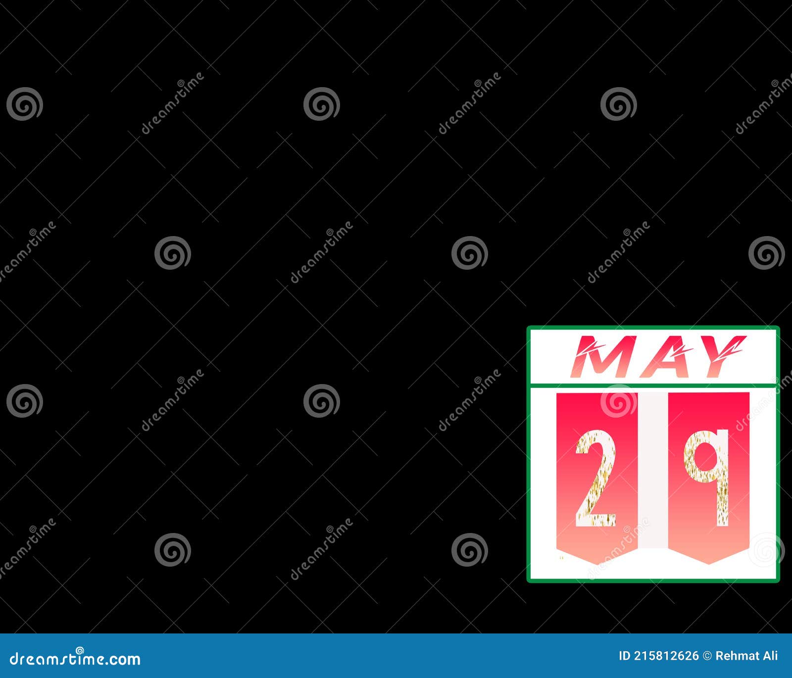 May 29, Calendar on Black Background Stock Illustration - Illustration ...