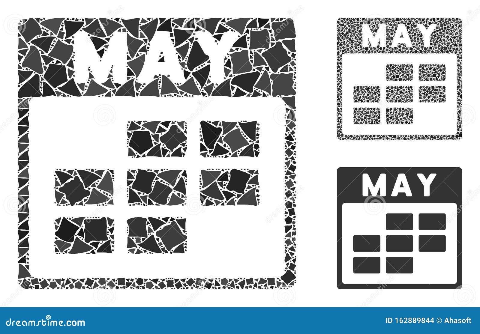 May Calendar Grid Mosaic Icon of Uneven Elements Stock Illustration ...