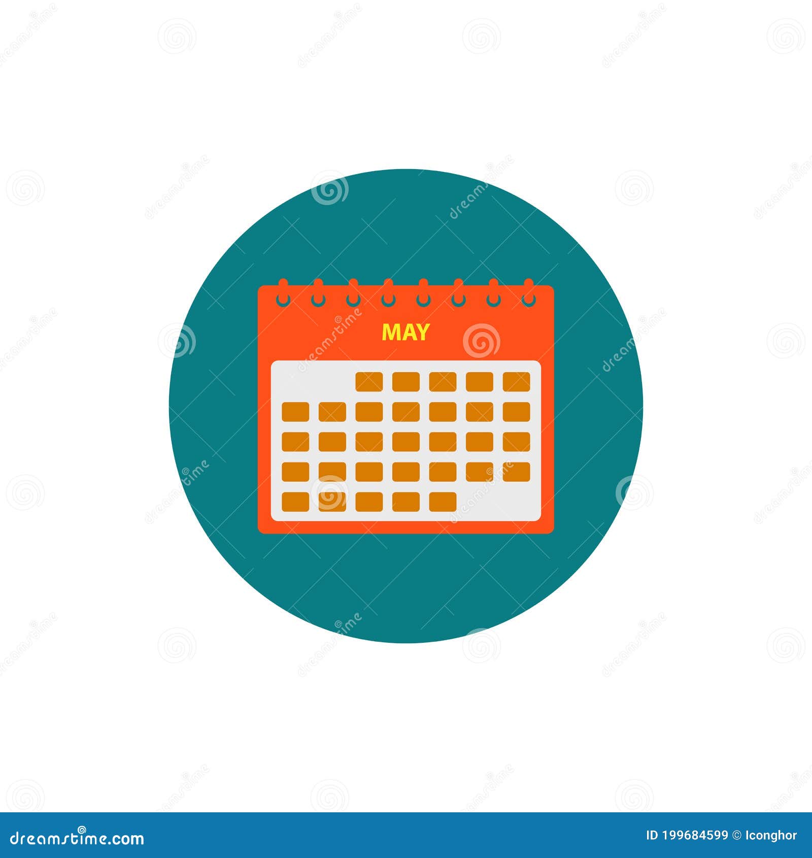 May Calendar Icon. stock vector. Illustration of date - 199684599