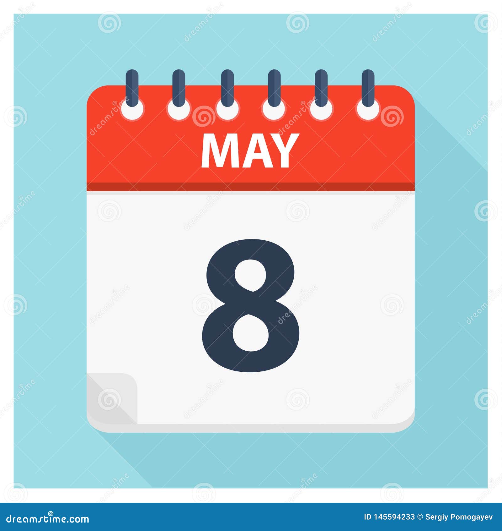 May 8 - Calendar Icon - Calendar Design Template Stock Illustration ...