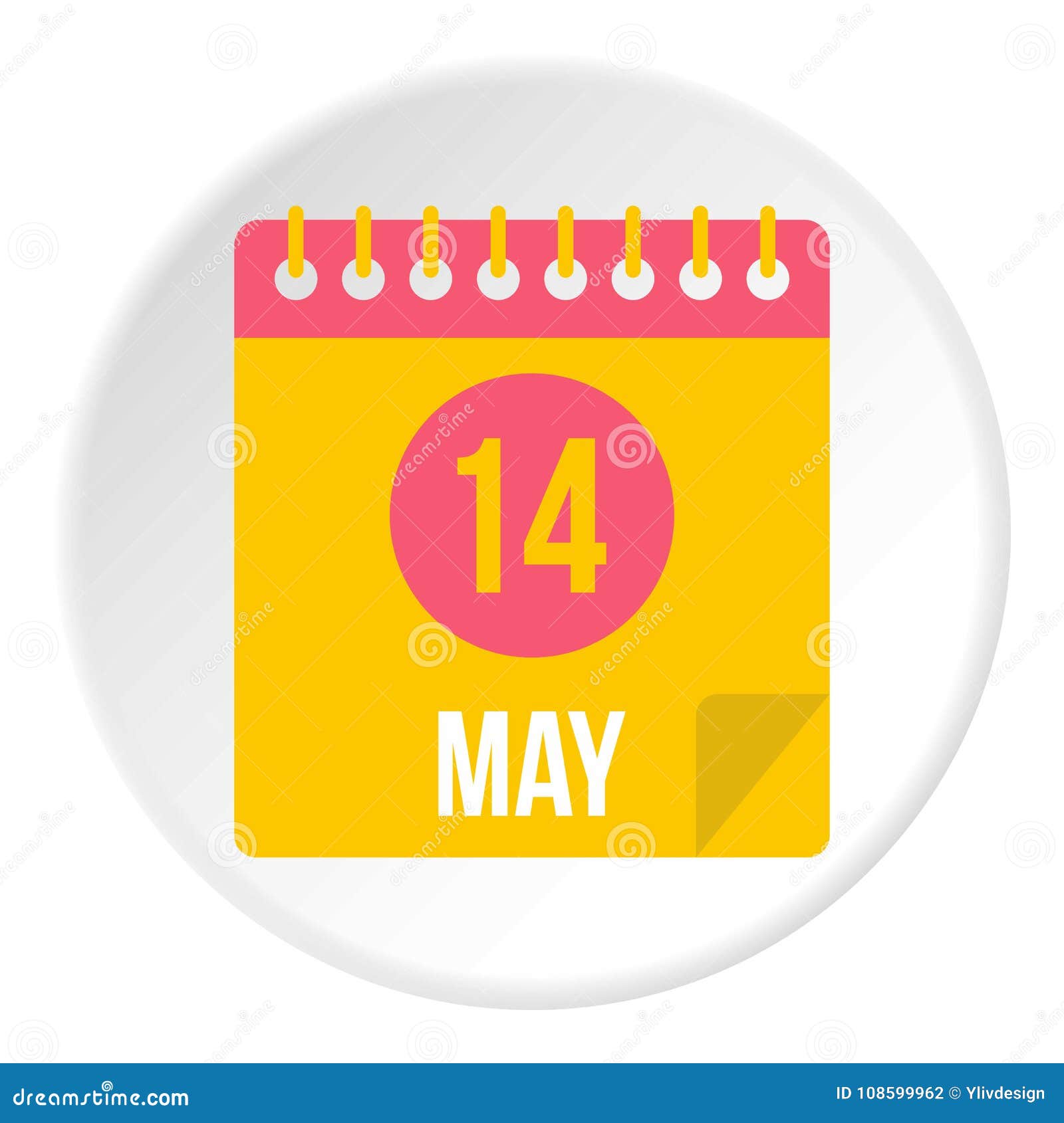 May 14 Calendar Icon Circle Stock Vector - Illustration of greeting ...