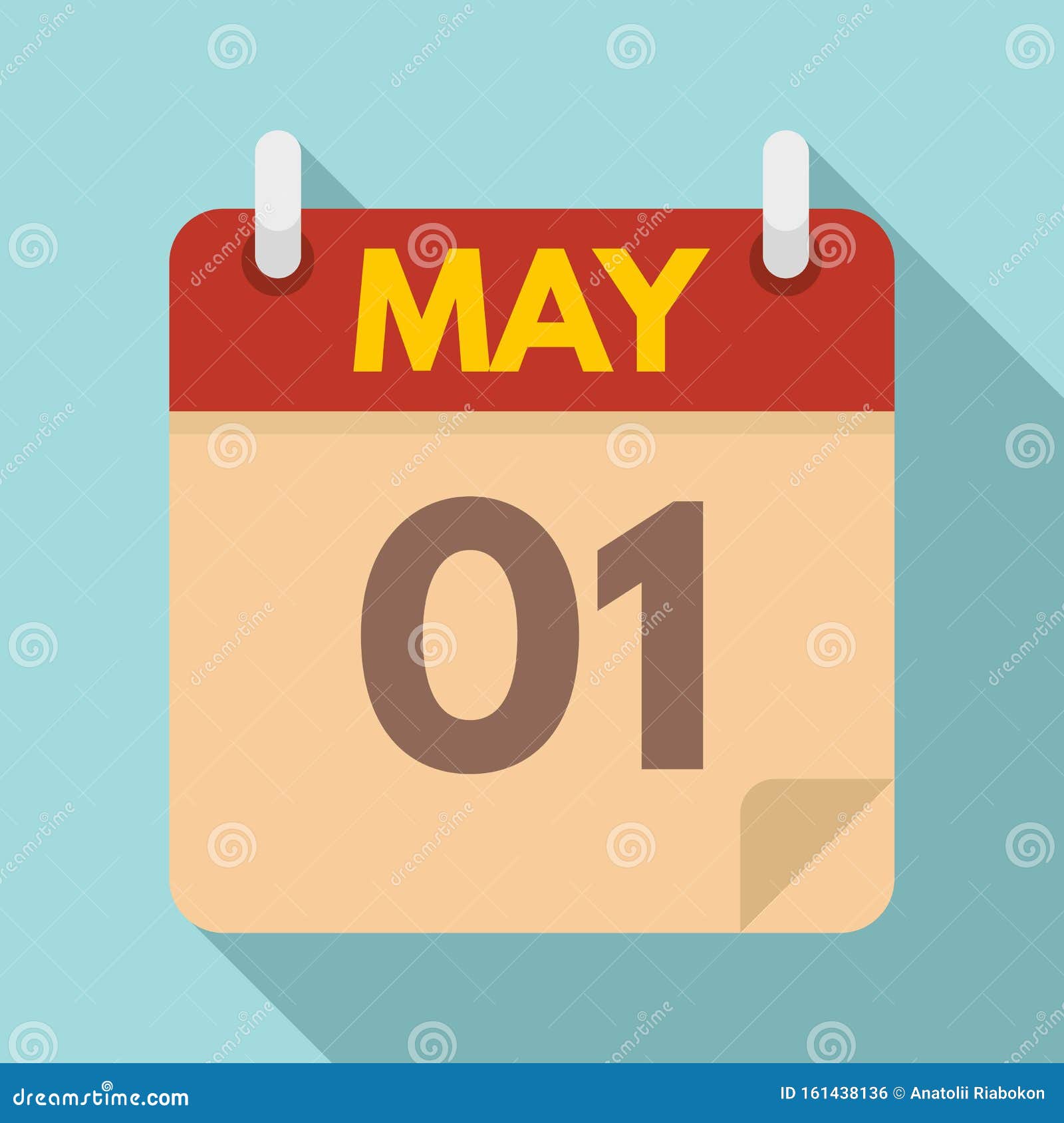 May Calendar Icon, Flat Style Stock Vector - Illustration of diary ...