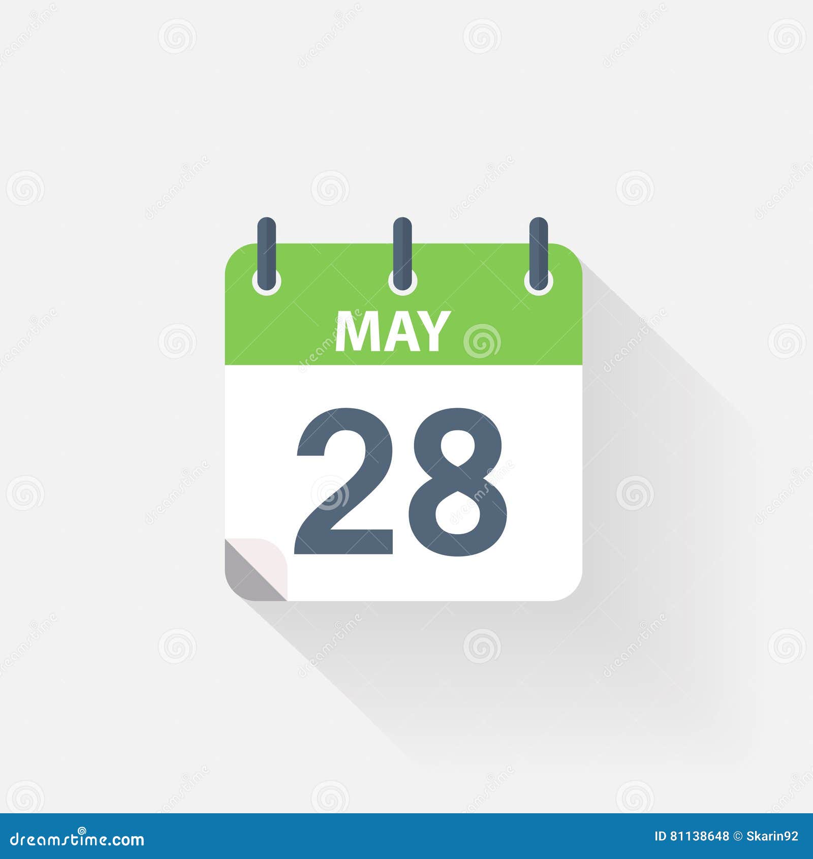 28 may calendar icon stock illustration. Illustration of flat - 81138648
