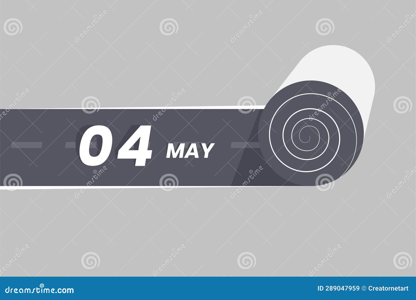 May 4 Calendar Icon Rolling Inside the Road. 4 May Date Month Icon ...