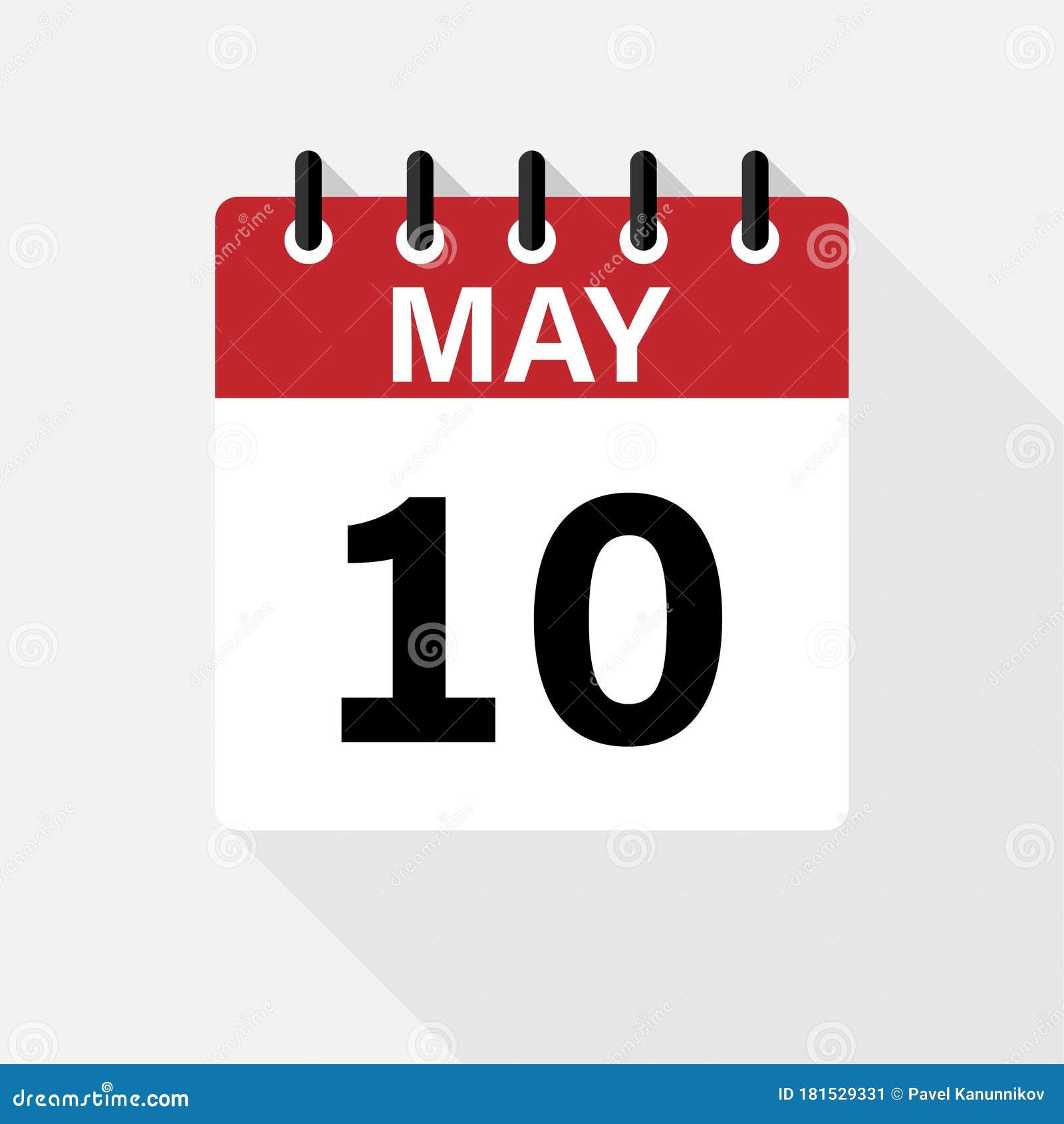 May - Calendar Icon. Calendar Icon with Shadow. Flat Style Stock ...