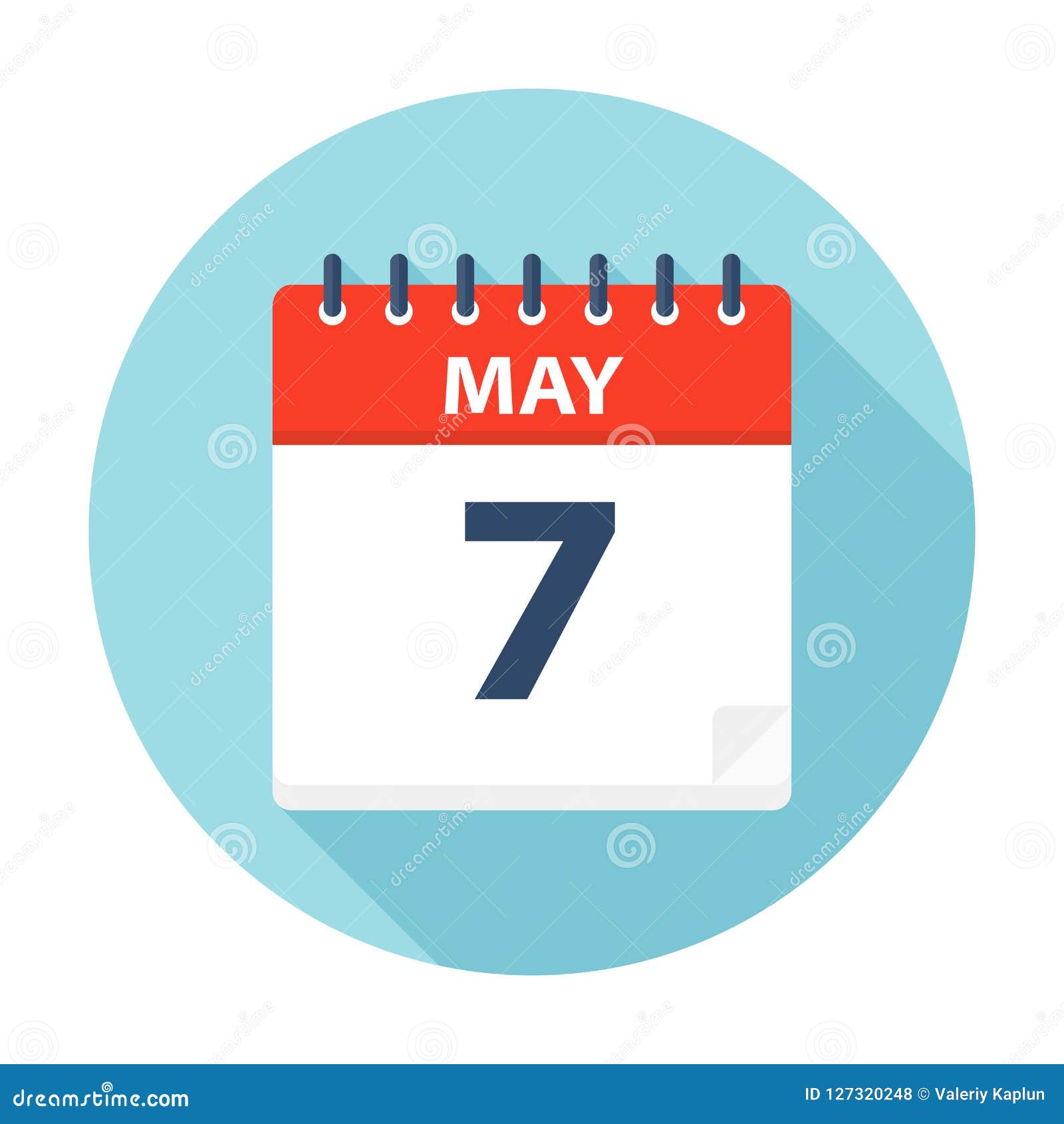 May 7 - Calendar Icon stock illustration. Illustration of white - 127320248