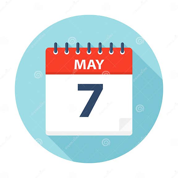 May 7 - Calendar Icon stock illustration. Illustration of white - 127320248