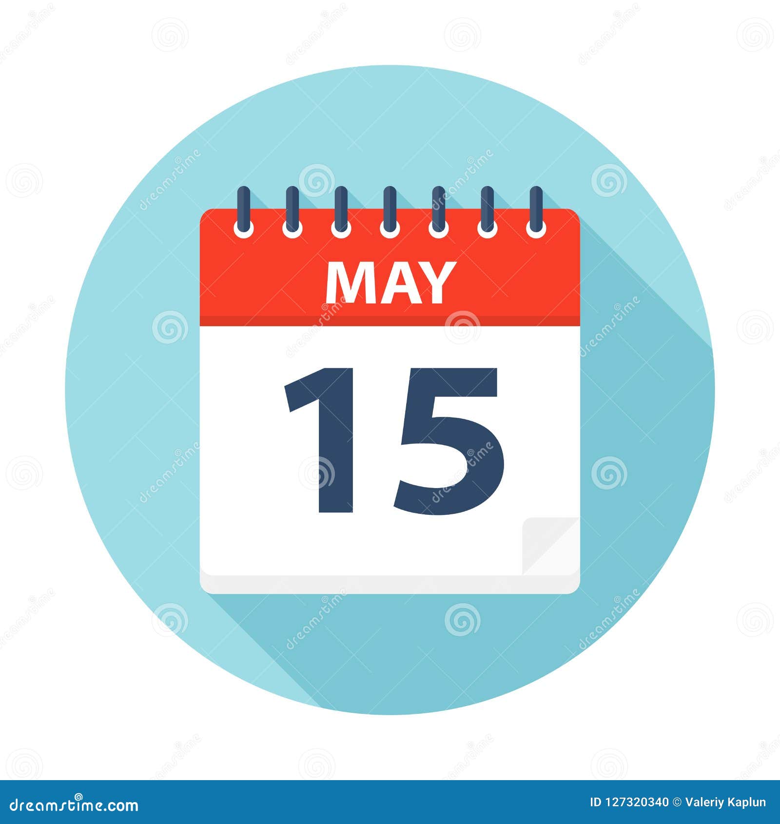May 15 - Calendar Icon stock illustration. Illustration of flat - 127320340
