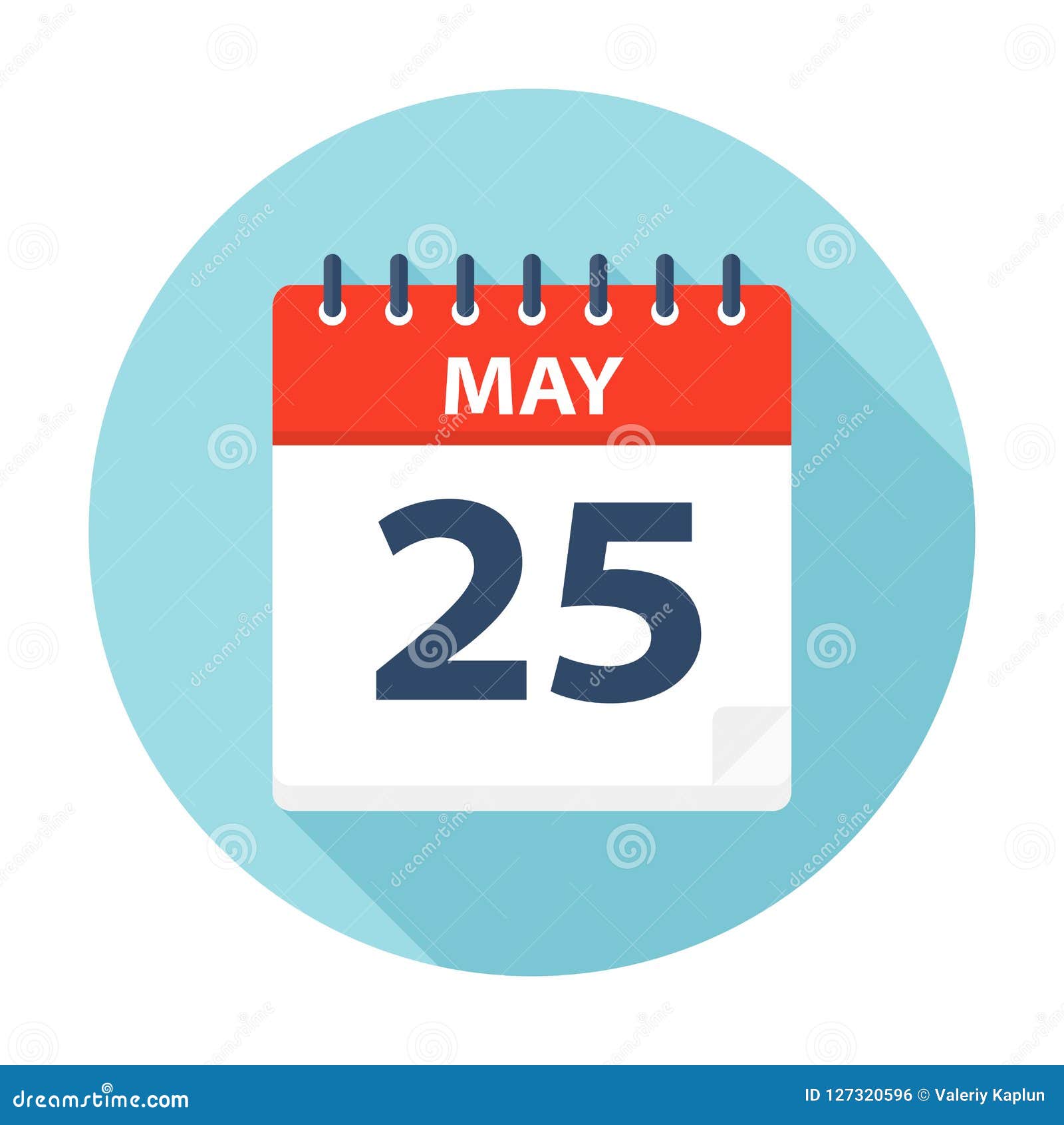May 25 - Calendar Icon stock illustration. Illustration of round ...