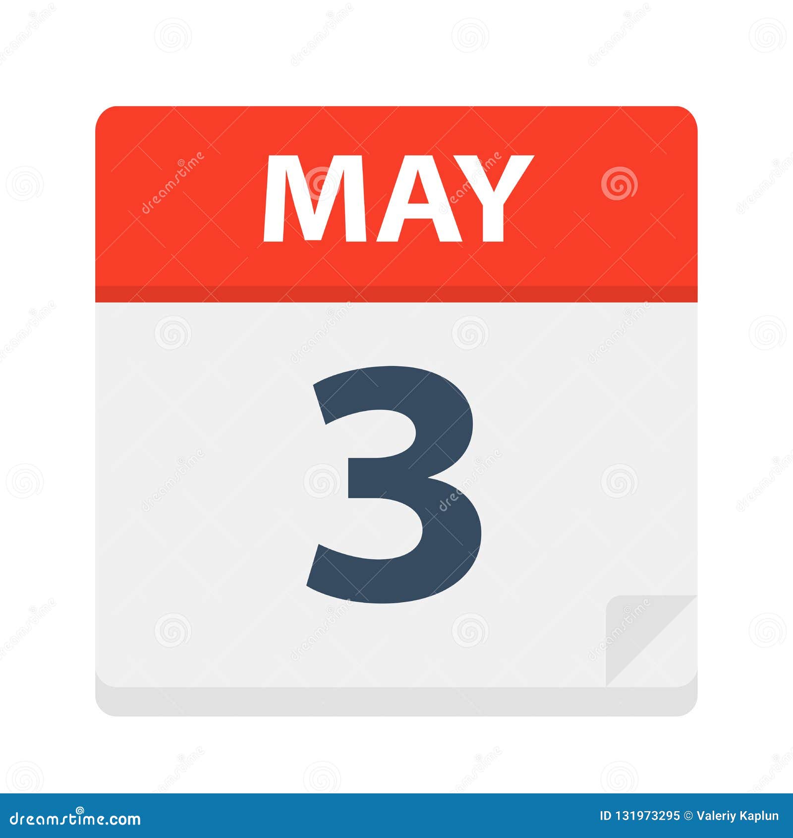 May 3 - Calendar Icon stock illustration. Illustration of gray - 131973295