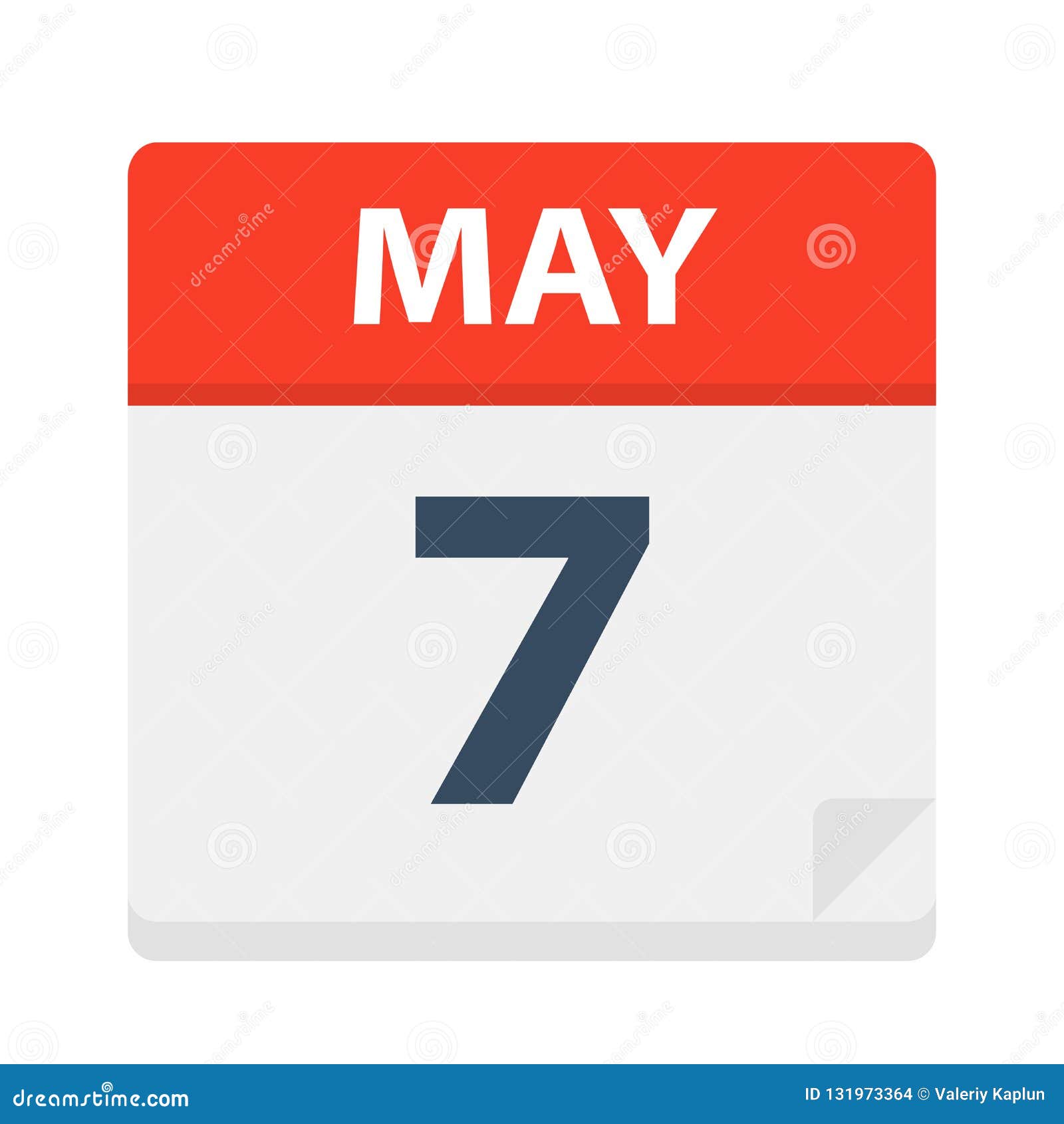 May 7 - Calendar Icon stock illustration. Illustration of rounded ...