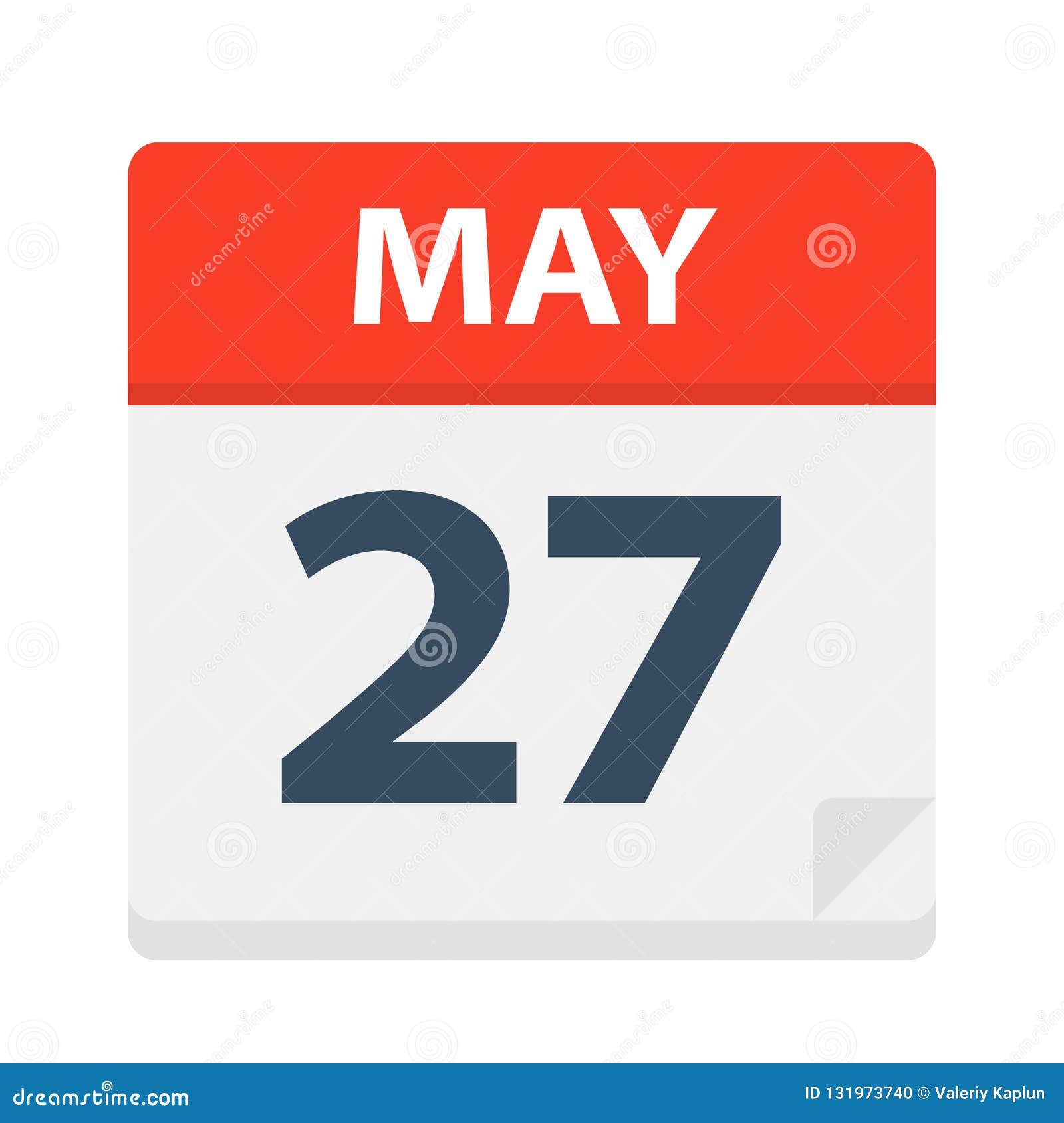 May 27 - Calendar Icon stock illustration. Illustration of page - 131973740