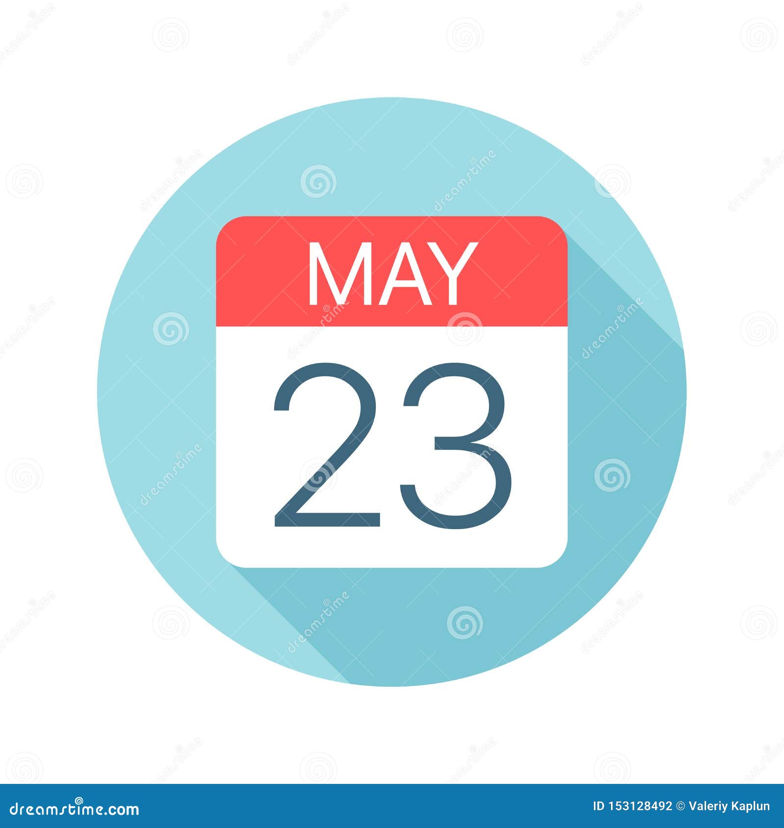 May 23 - Calendar Icon. Vector Illustration of One Day of Month Stock ...