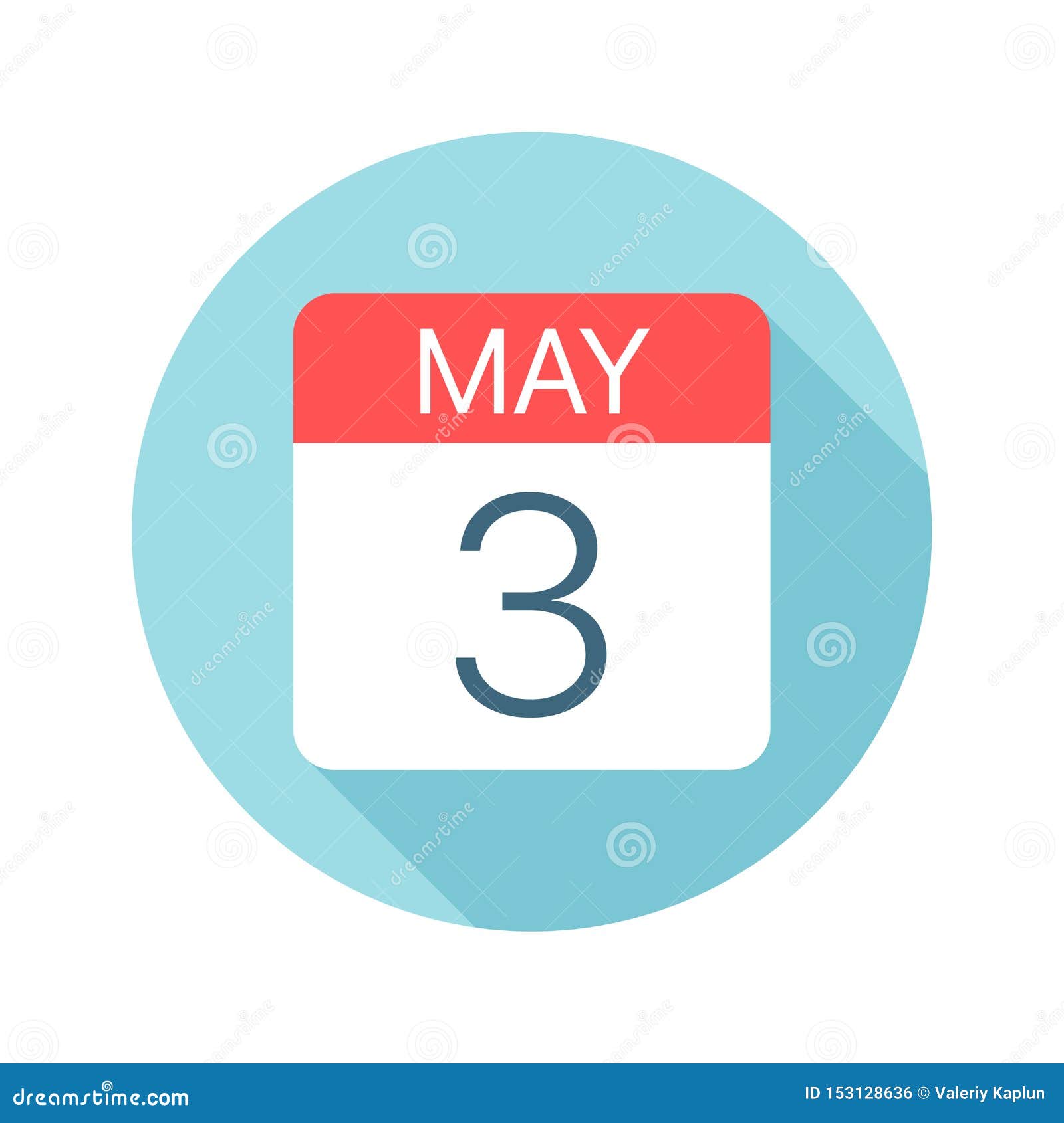 May 3 - Calendar Icon. Vector Illustration of One Day of Month Stock ...