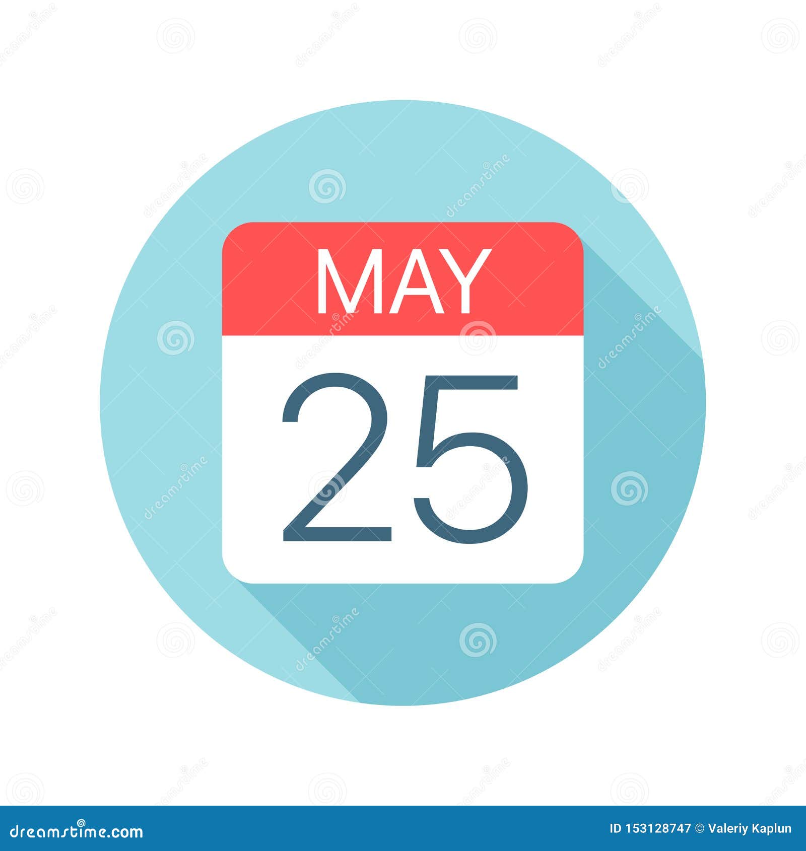 May 25 - Calendar Icon. Vector Illustration of One Day of Month Stock ...