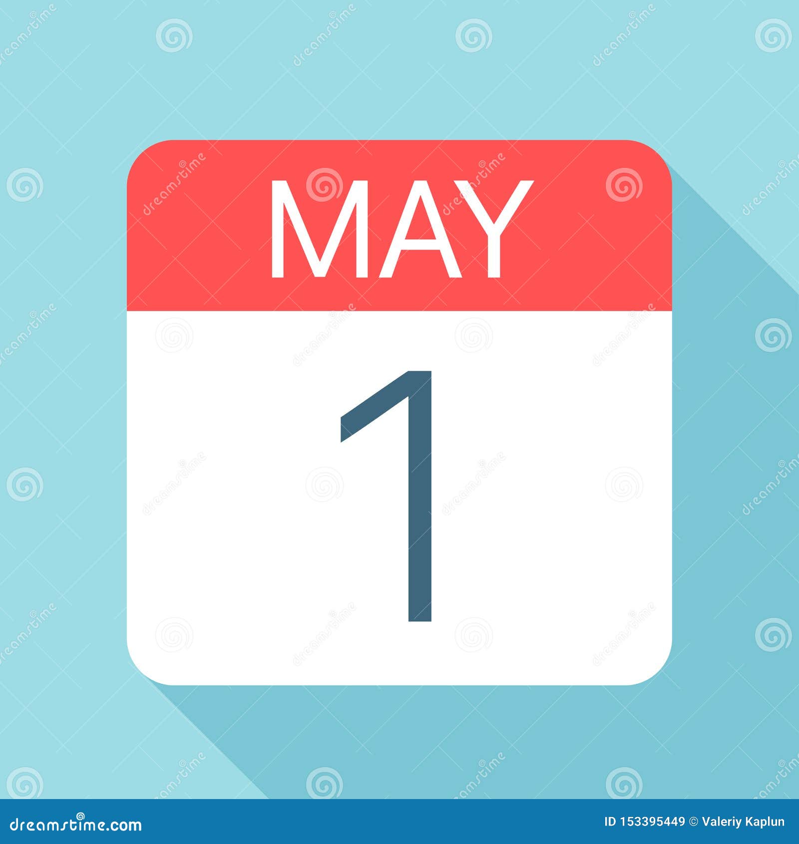 May 1 - Calendar Icon. Vector Illustration of One Day of Month Stock ...