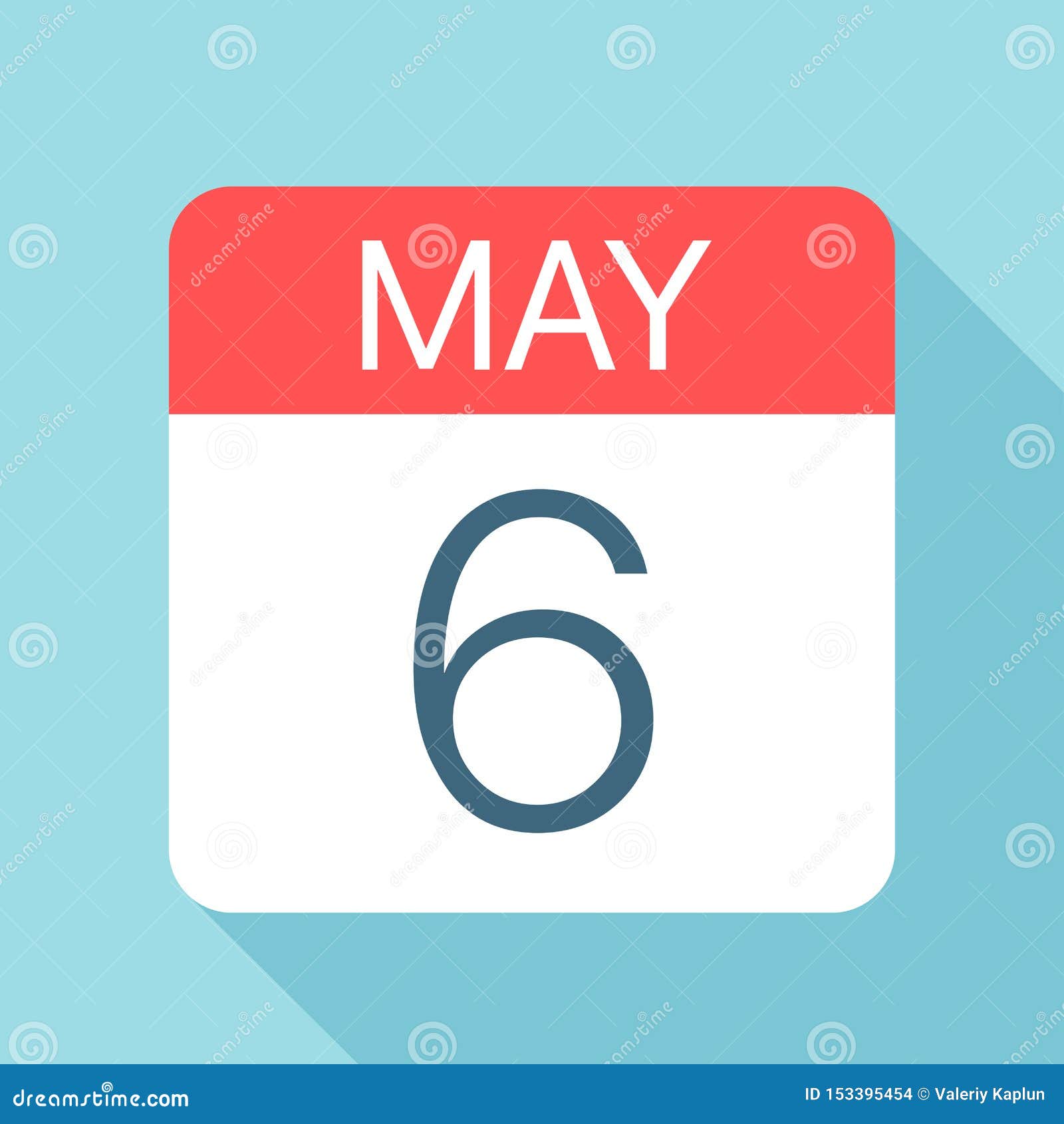 May 6 - Calendar Icon. Vector Illustration of One Day of Month Stock ...