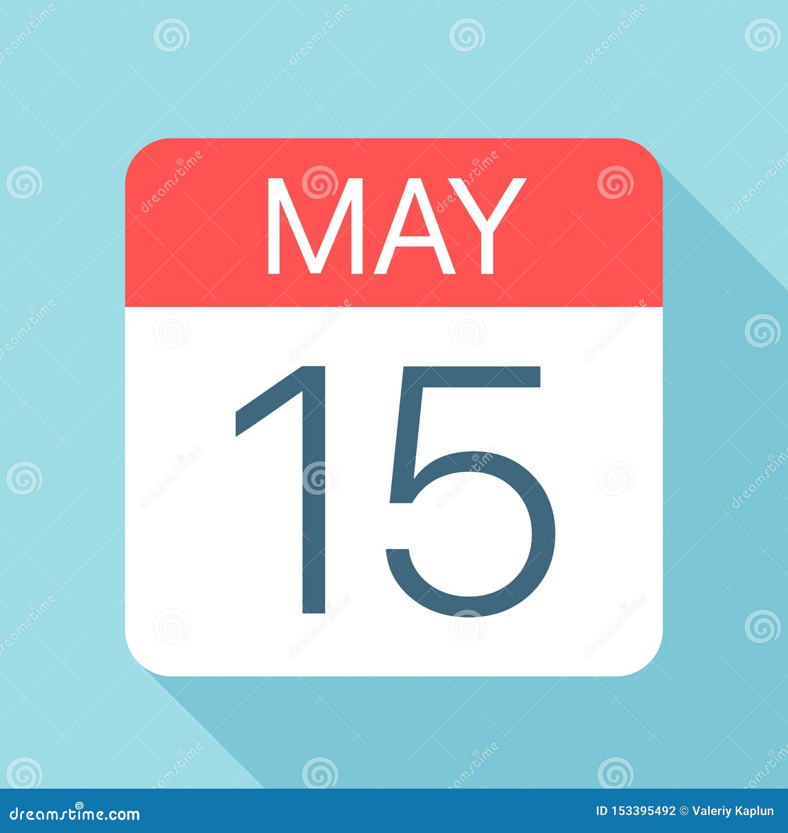 May 15 - Calendar Icon. Vector Illustration of One Day of Month Stock ...