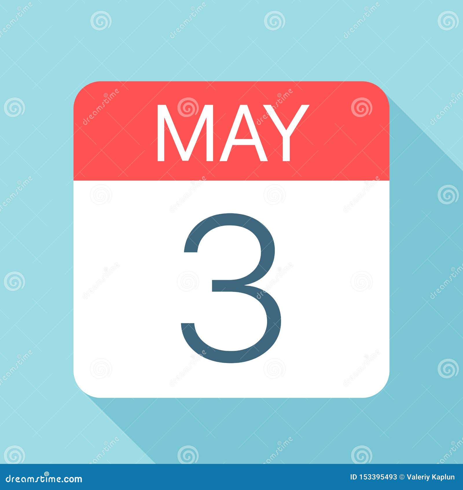 May 3 - Calendar Icon. Vector Illustration of One Day of Month Stock ...
