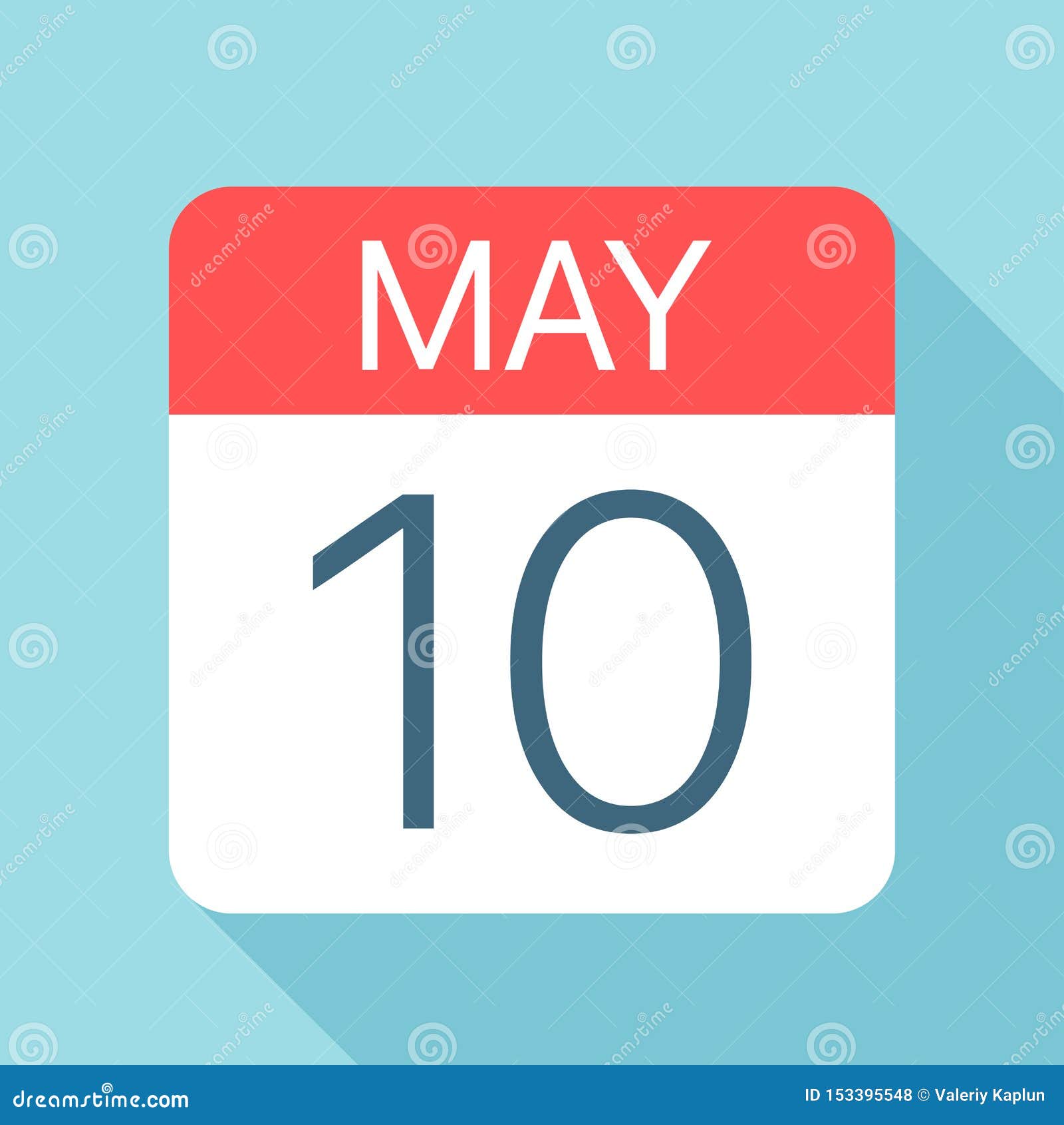 May 10 - Calendar Icon. Vector Illustration of One Day of Month Stock ...