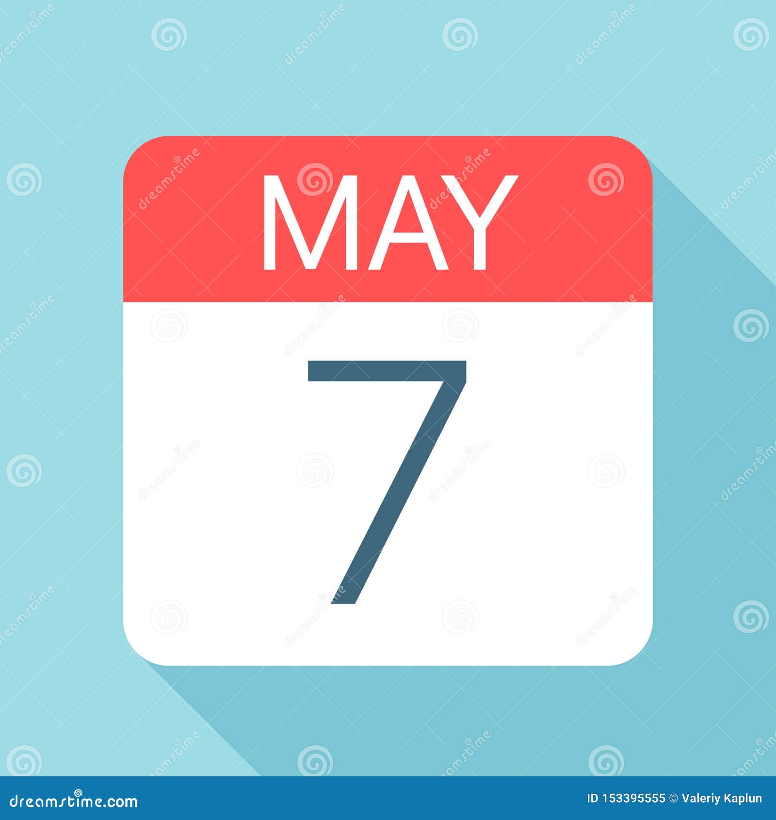 May 7 - Calendar Icon. Vector Illustration of One Day of Month Stock ...