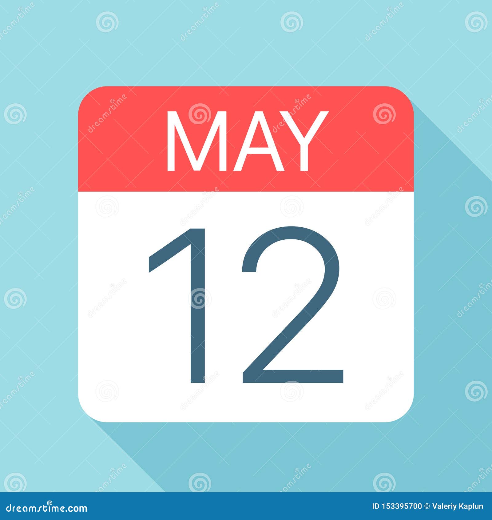 May 12 - Calendar Icon. Vector Illustration of One Day of Month Stock ...