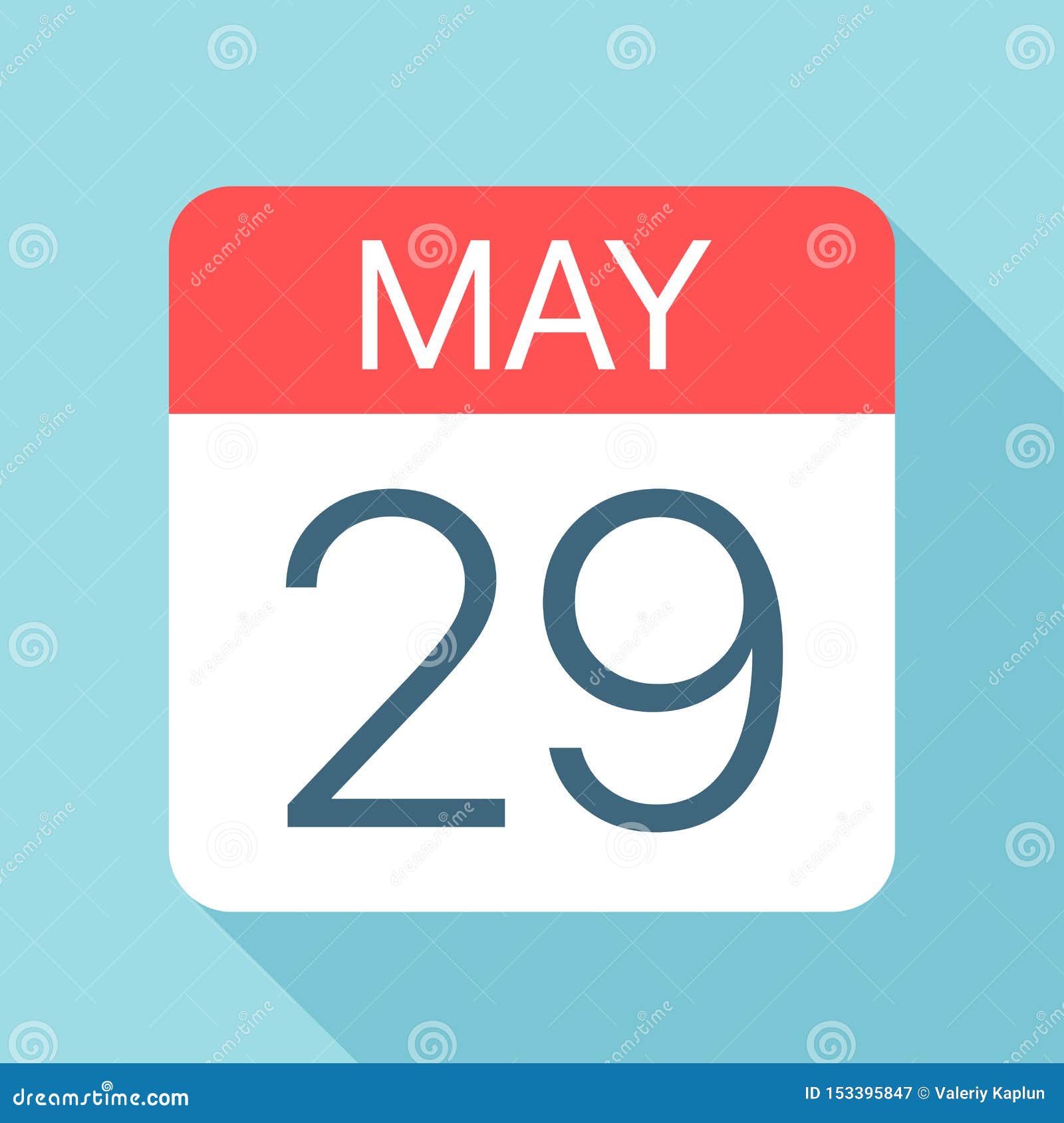 May 29 - Calendar Icon. Vector Illustration of One Day of Month Stock ...