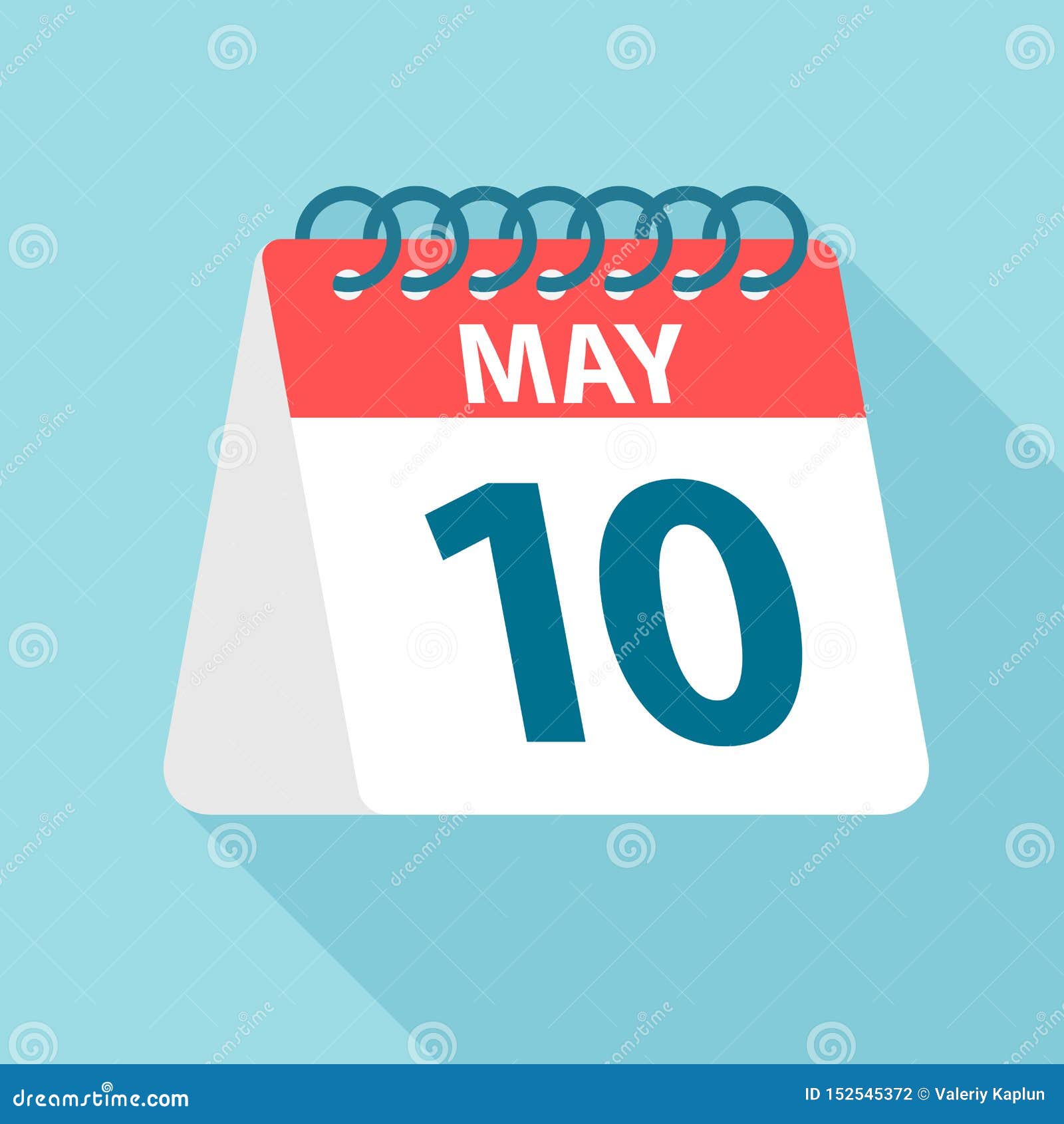 May 10 - Calendar Icon. Vector Illustration of One Day of Month ...