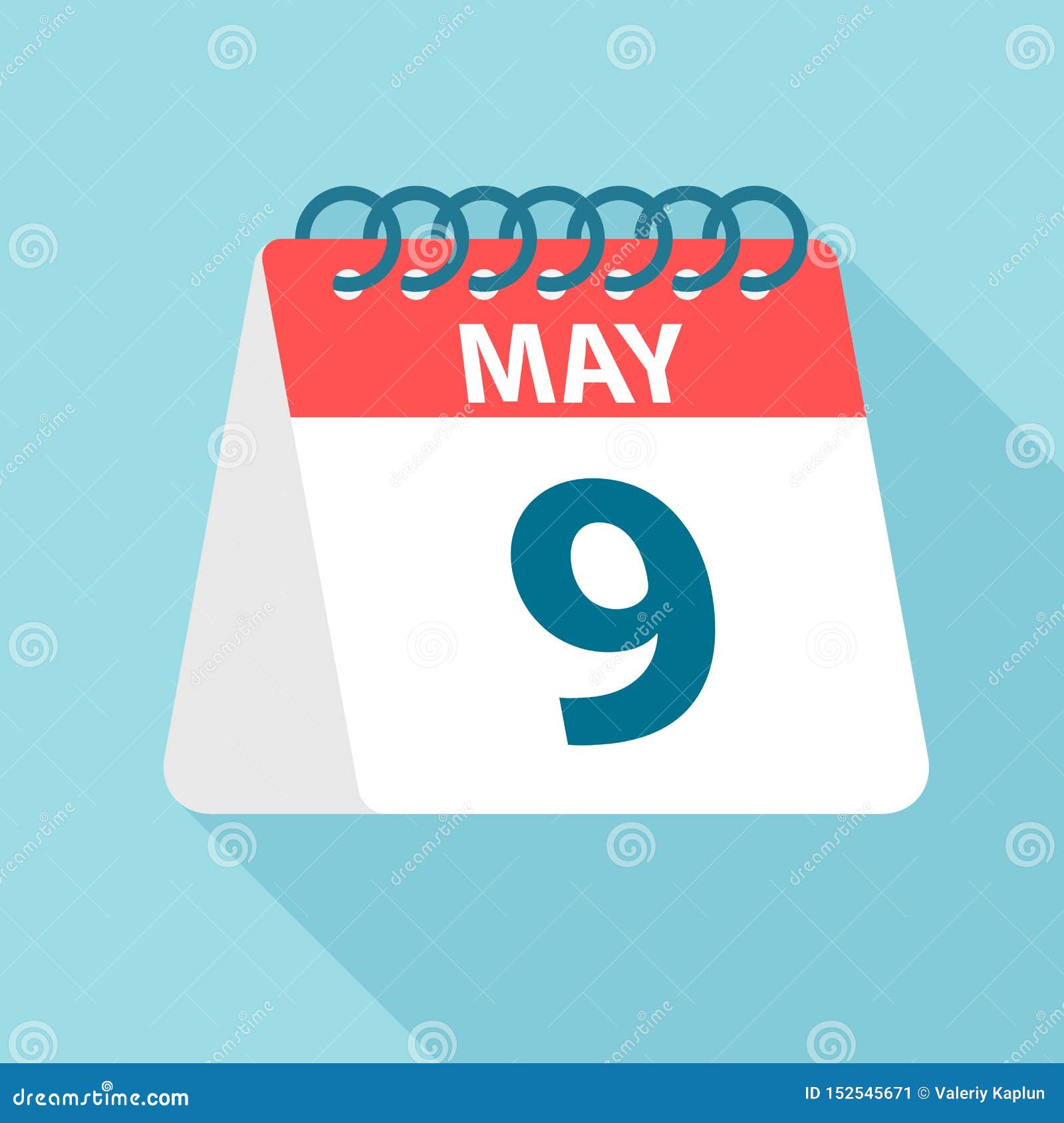 May 9 - Calendar Icon. Vector Illustration of One Day of Month ...