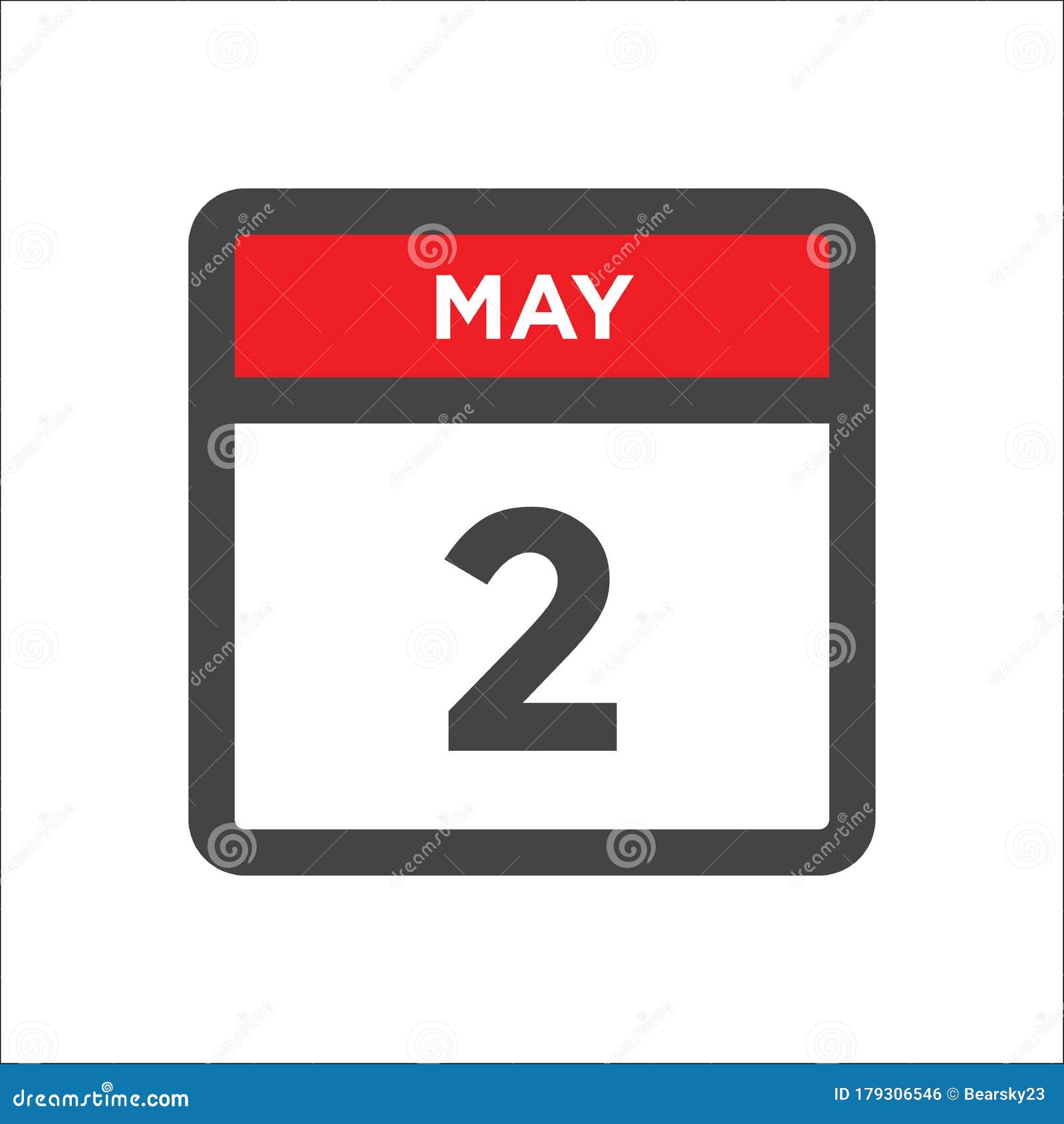 May 2 Calendar Icon W Day of Month Stock Vector - Illustration of ...