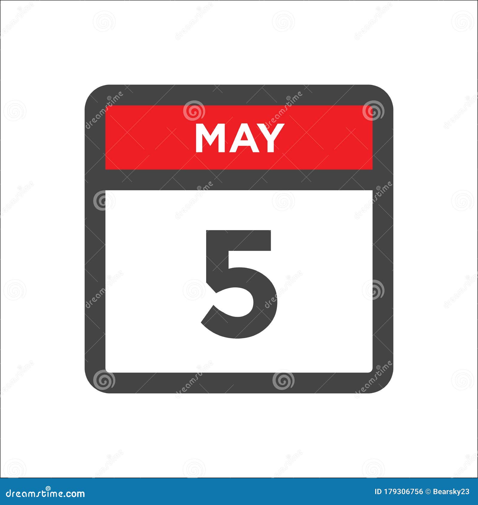 May 5 Calendar Icon W Day of Month Stock Vector - Illustration of 2022 ...
