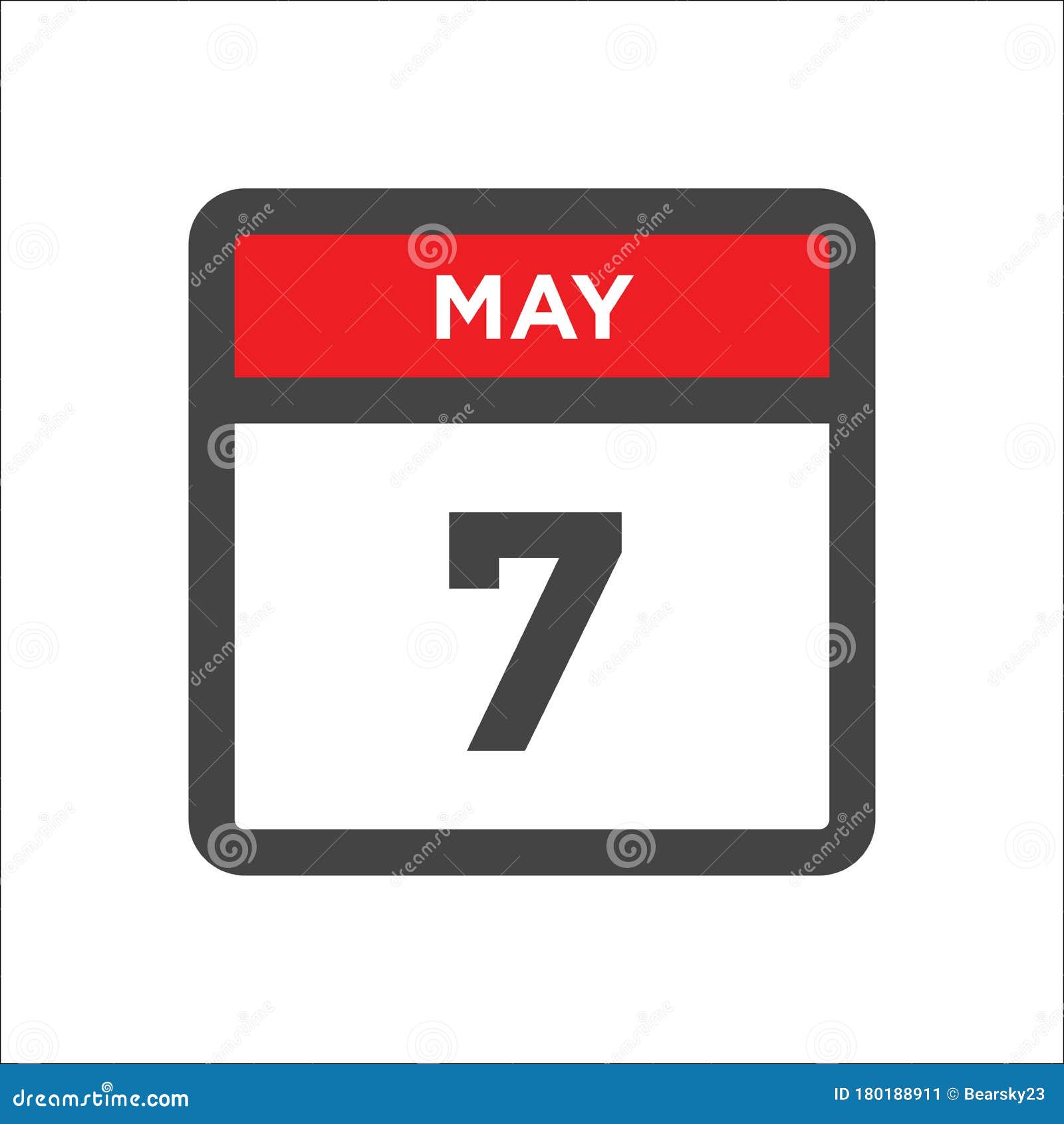 May 7 Calendar Icon W Day of Month Stock Vector - Illustration of ...