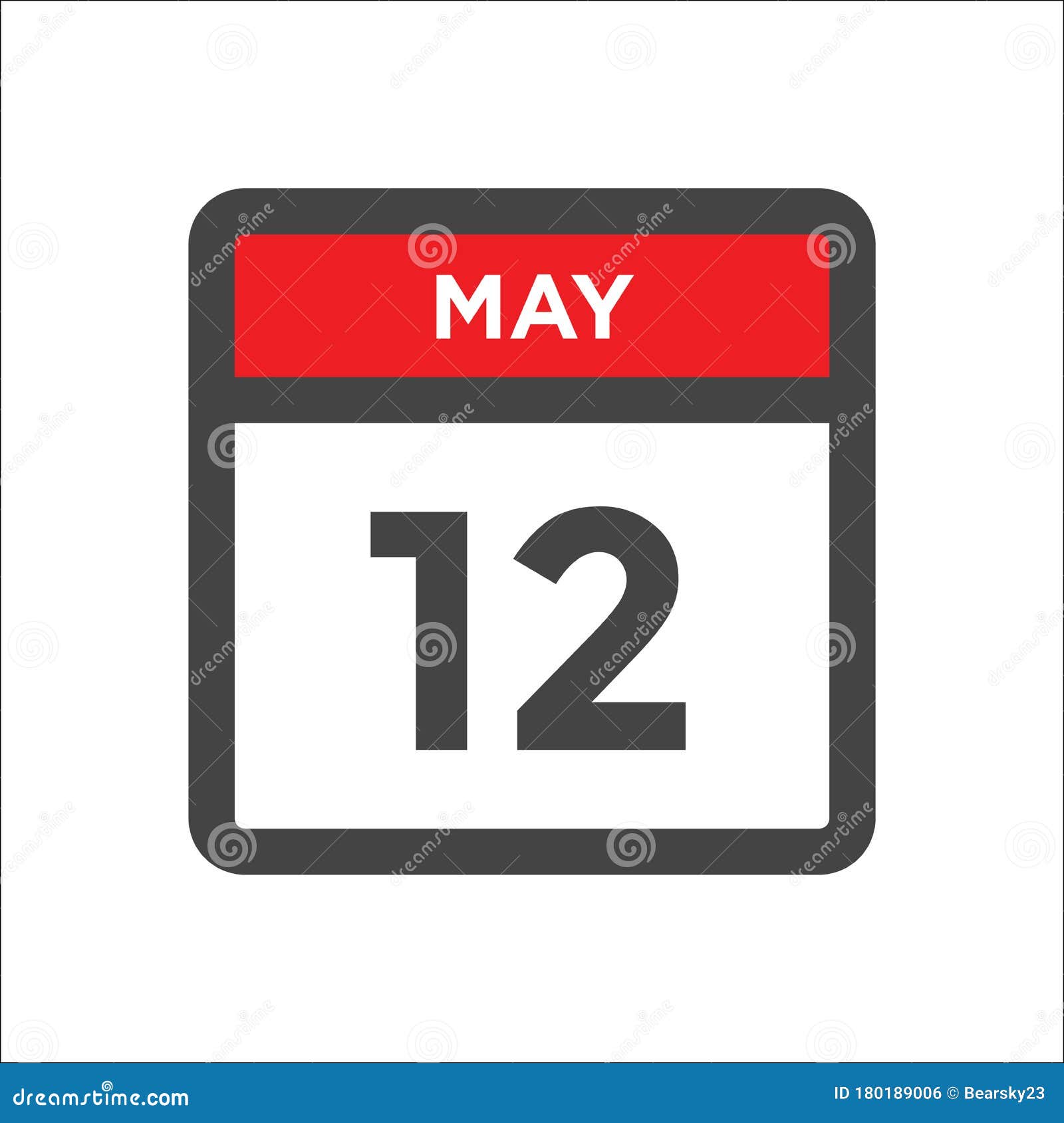 May 12 Calendar Icon W Day of Month Stock Vector - Illustration of ...
