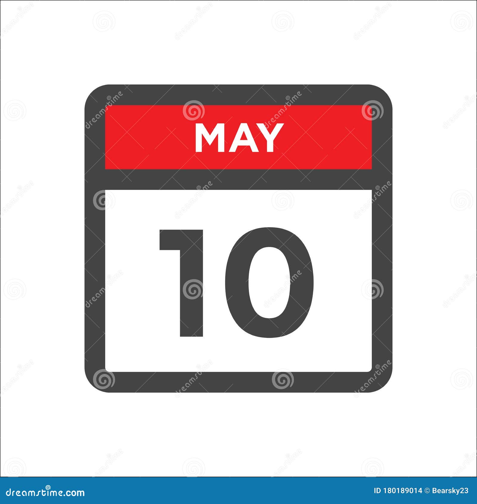 May 10 Calendar Icon W Day of Month Stock Vector - Illustration of 2021 ...