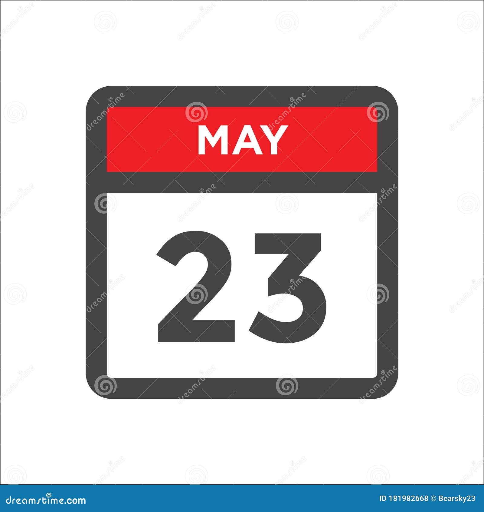May 23 Calendar Icon W Day of Month Stock Vector - Illustration of ...
