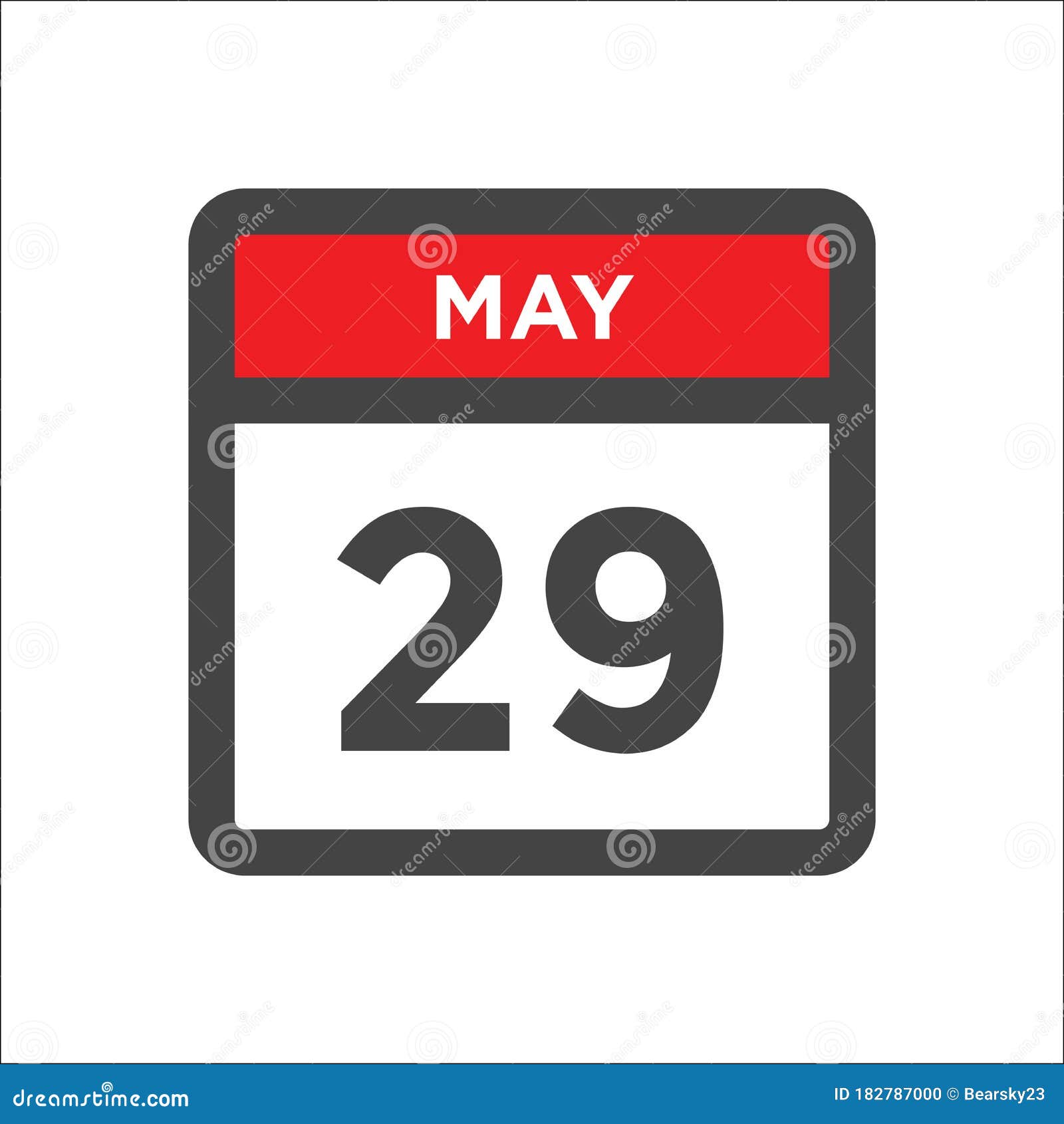 May 29 Calendar Icon W Day of Month Stock Vector - Illustration of ...