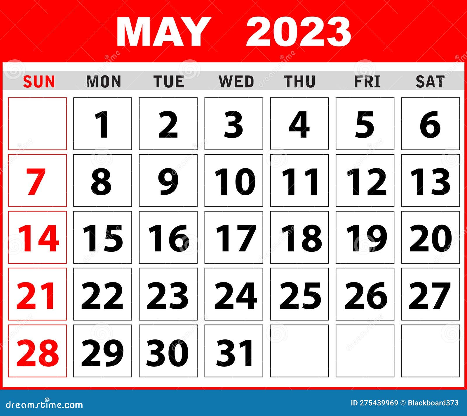 May 2023 Calendar Leaf. Calendar 2023 in Flat Style. May 2023 Calendar ...