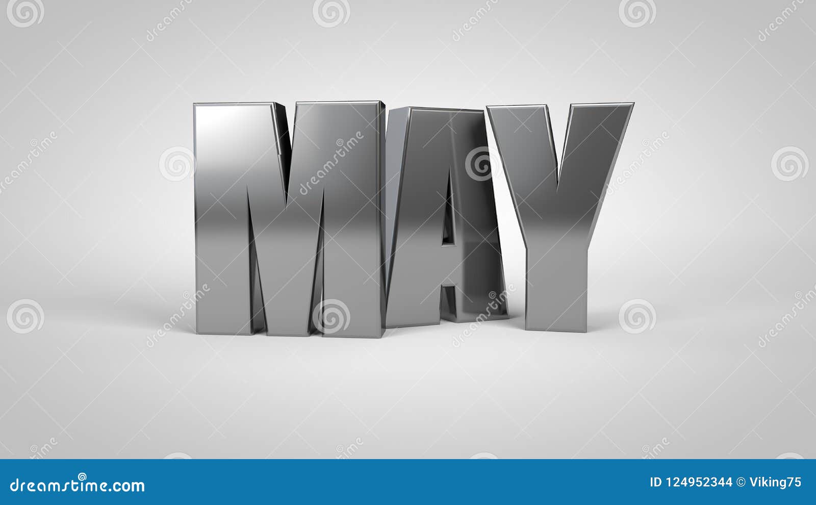 May Calendar Month Metallic Text 3d Render Stock Illustration ...