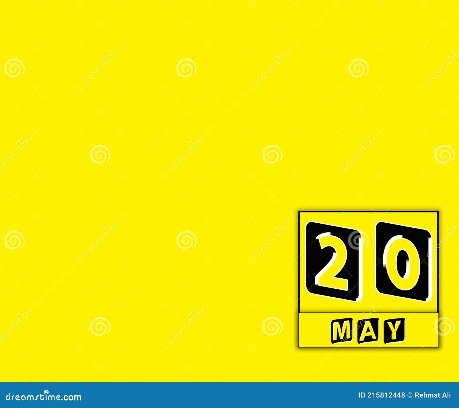 May 20, Calendar on Yellow Background Stock Illustration - Illustration ...