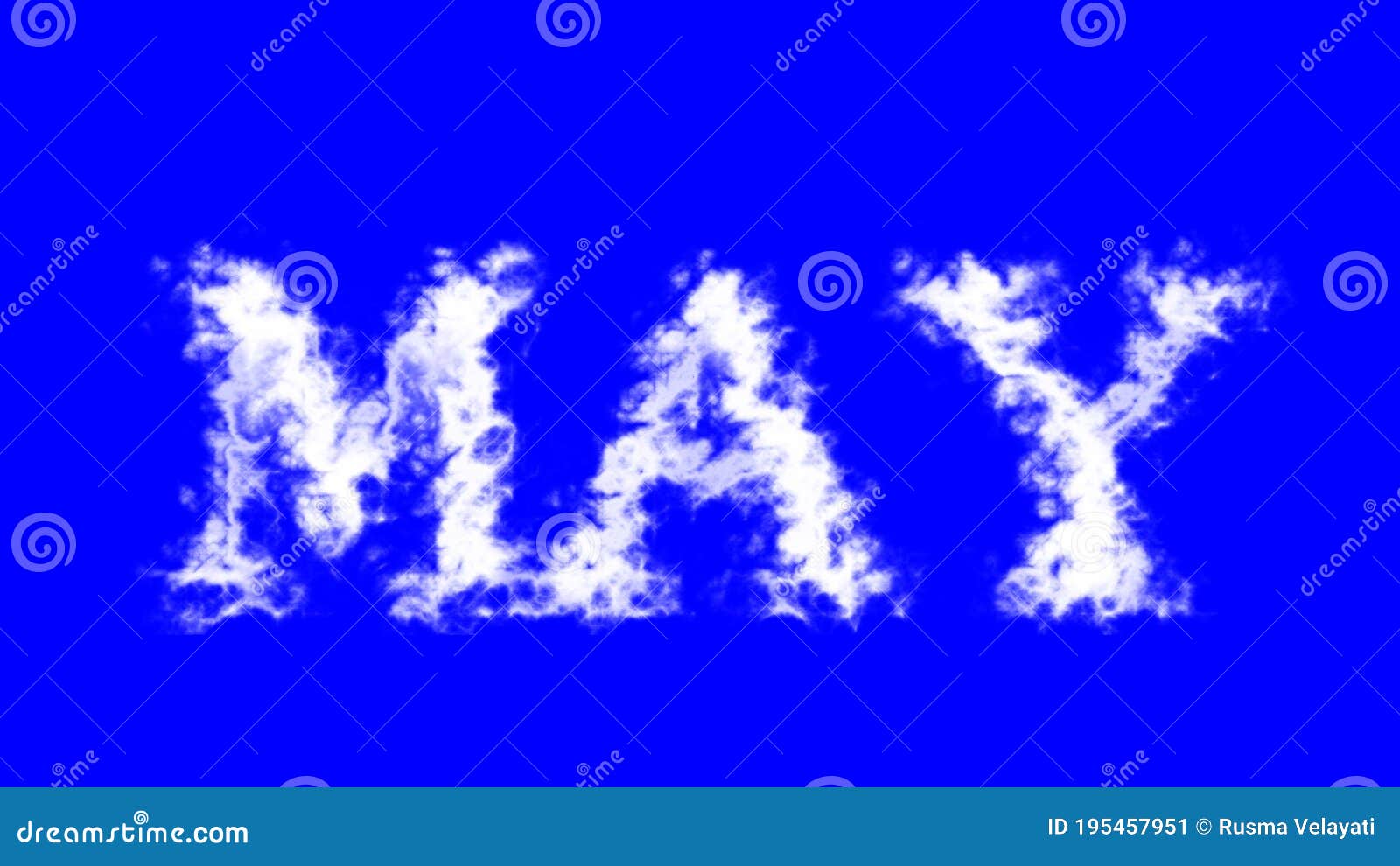 May Cloud Text Effect Blue Isolated Background Stock Illustration ...