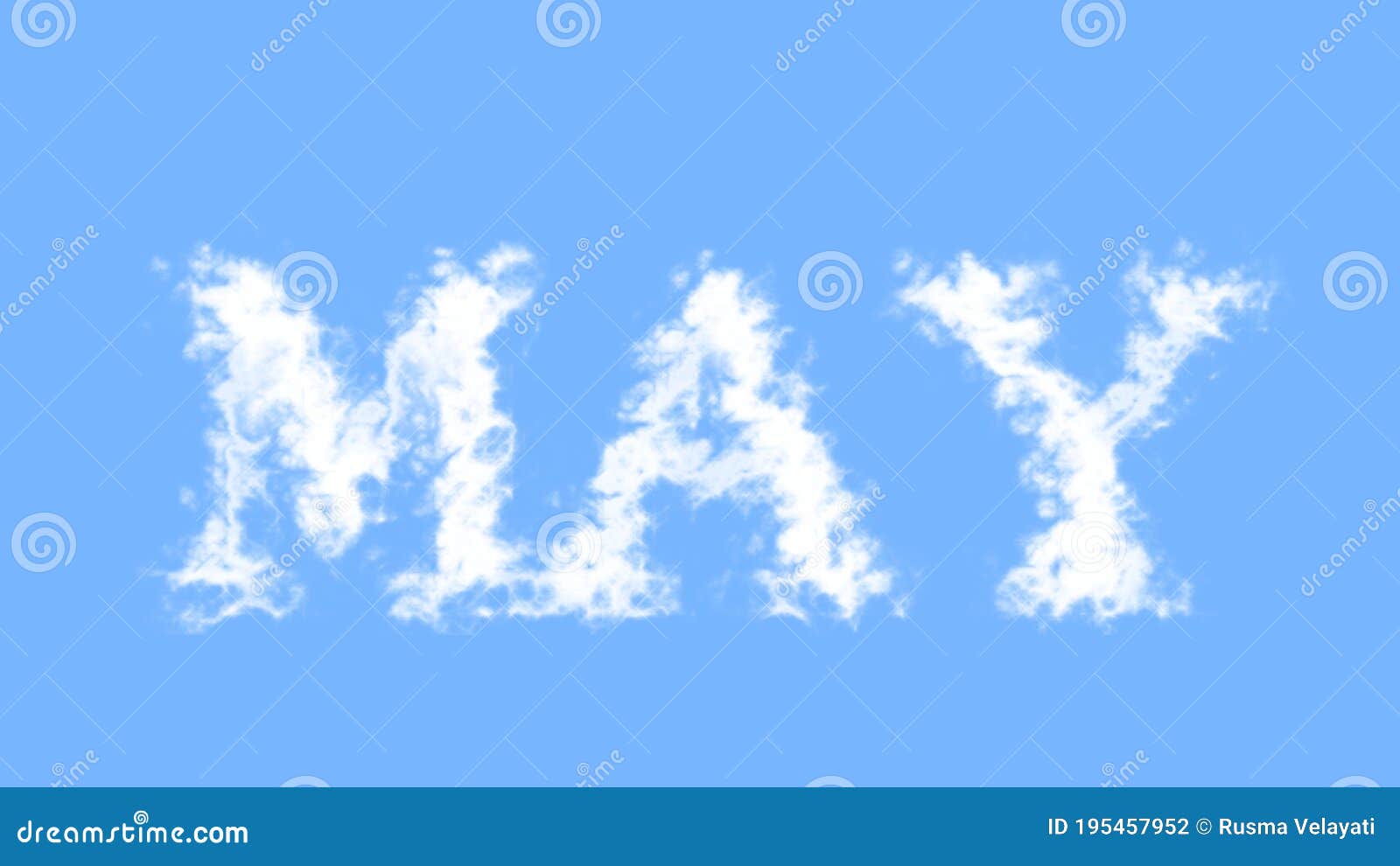 May Cloud Text Effect Sky Isolated Background Stock Illustration ...