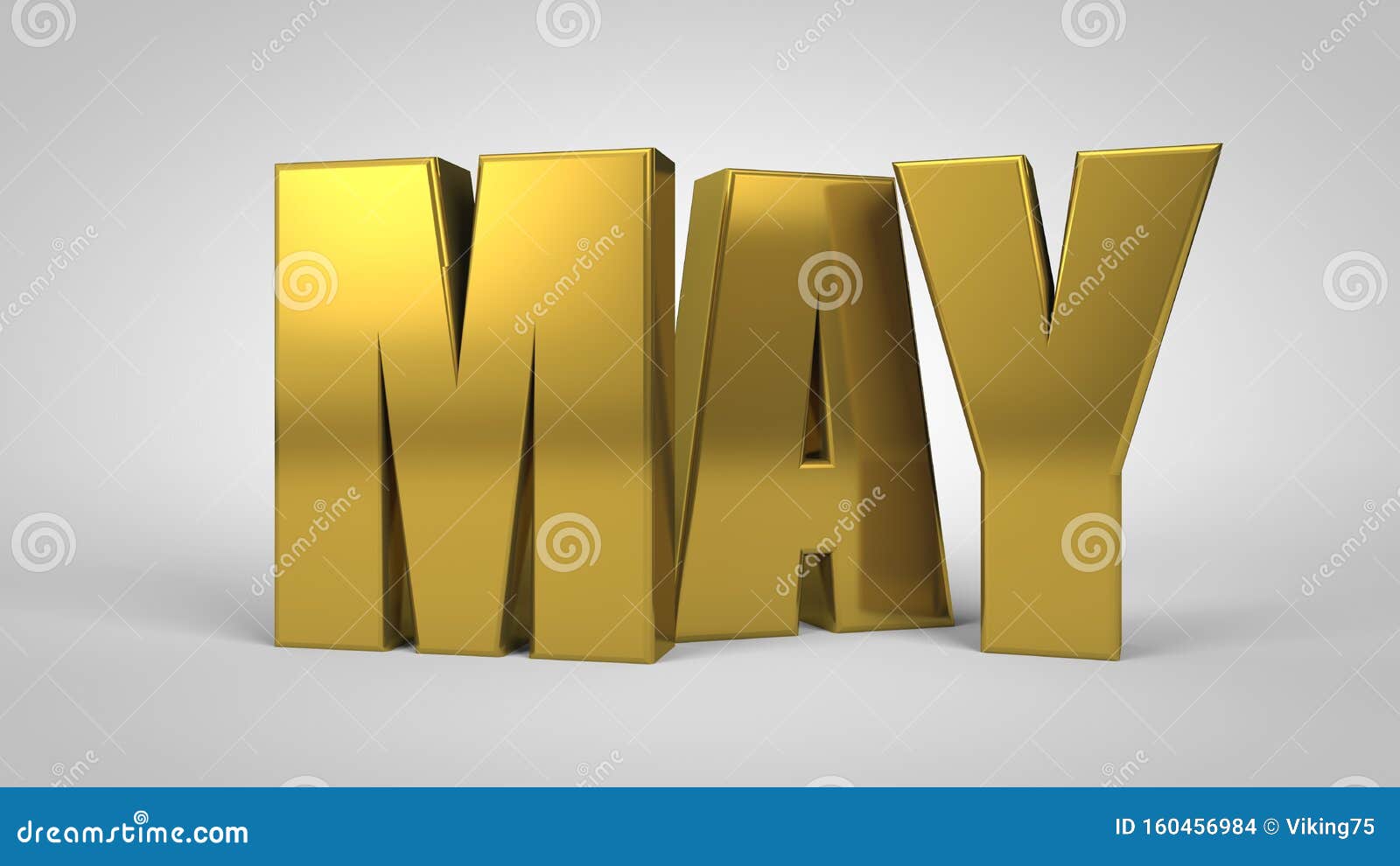 May 3d Gold Text Isolated on White, 3d Render Stock Illustration ...