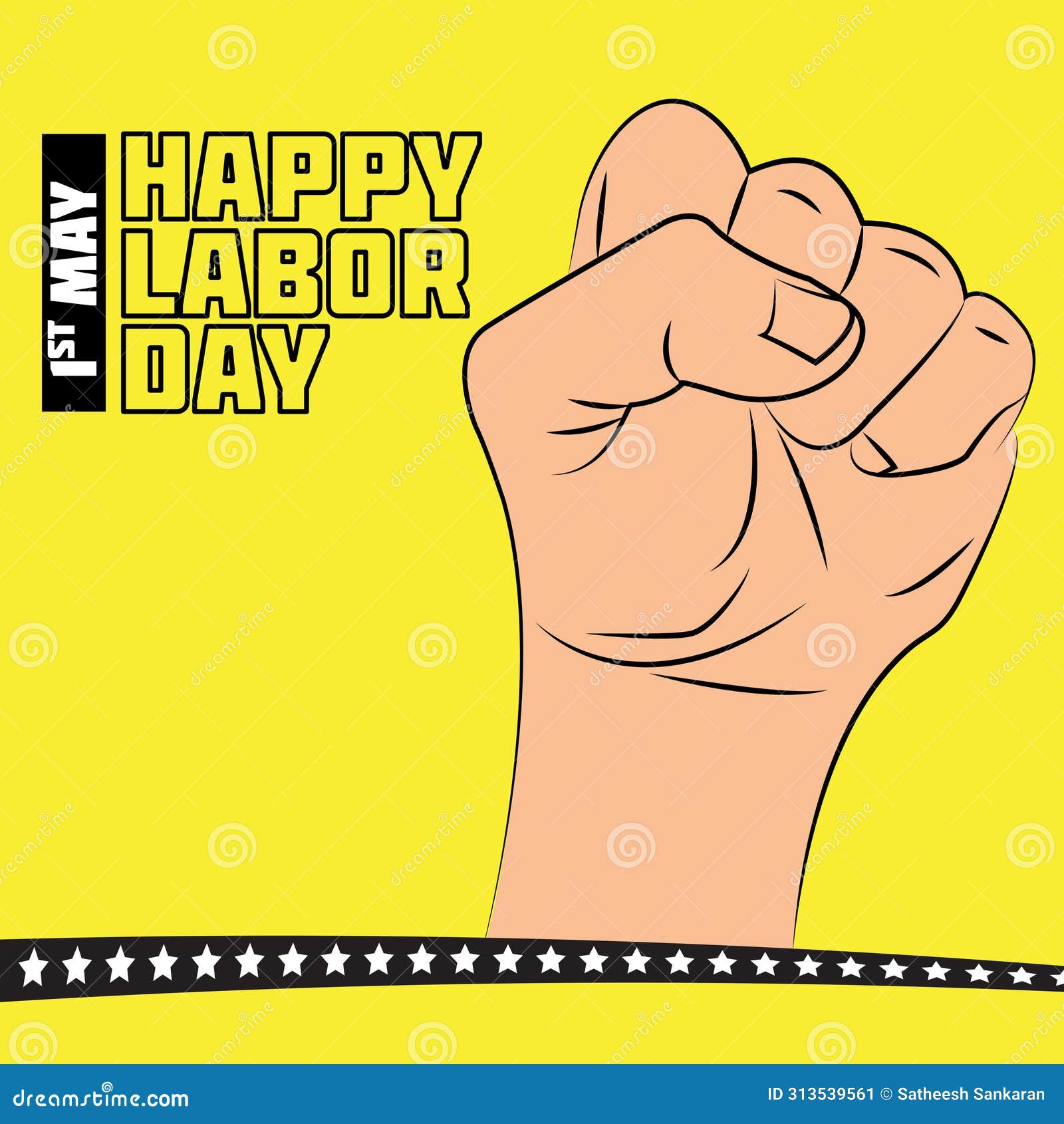 Vector Illustration Template for Happy Labor Day Day on 1st May Stock ...