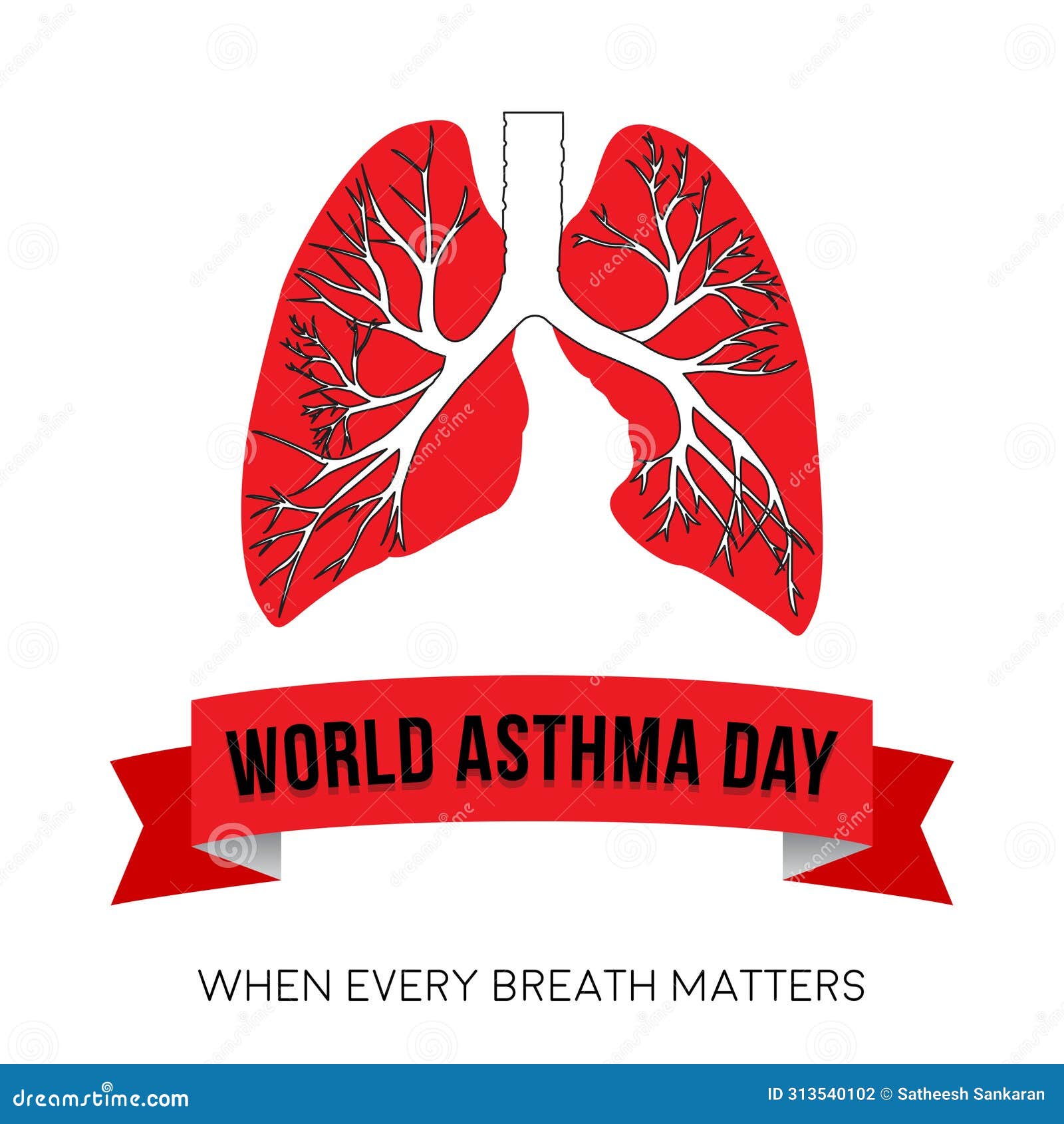 Creative World Asthma Day Awareness Concept Vector Illustration ...
