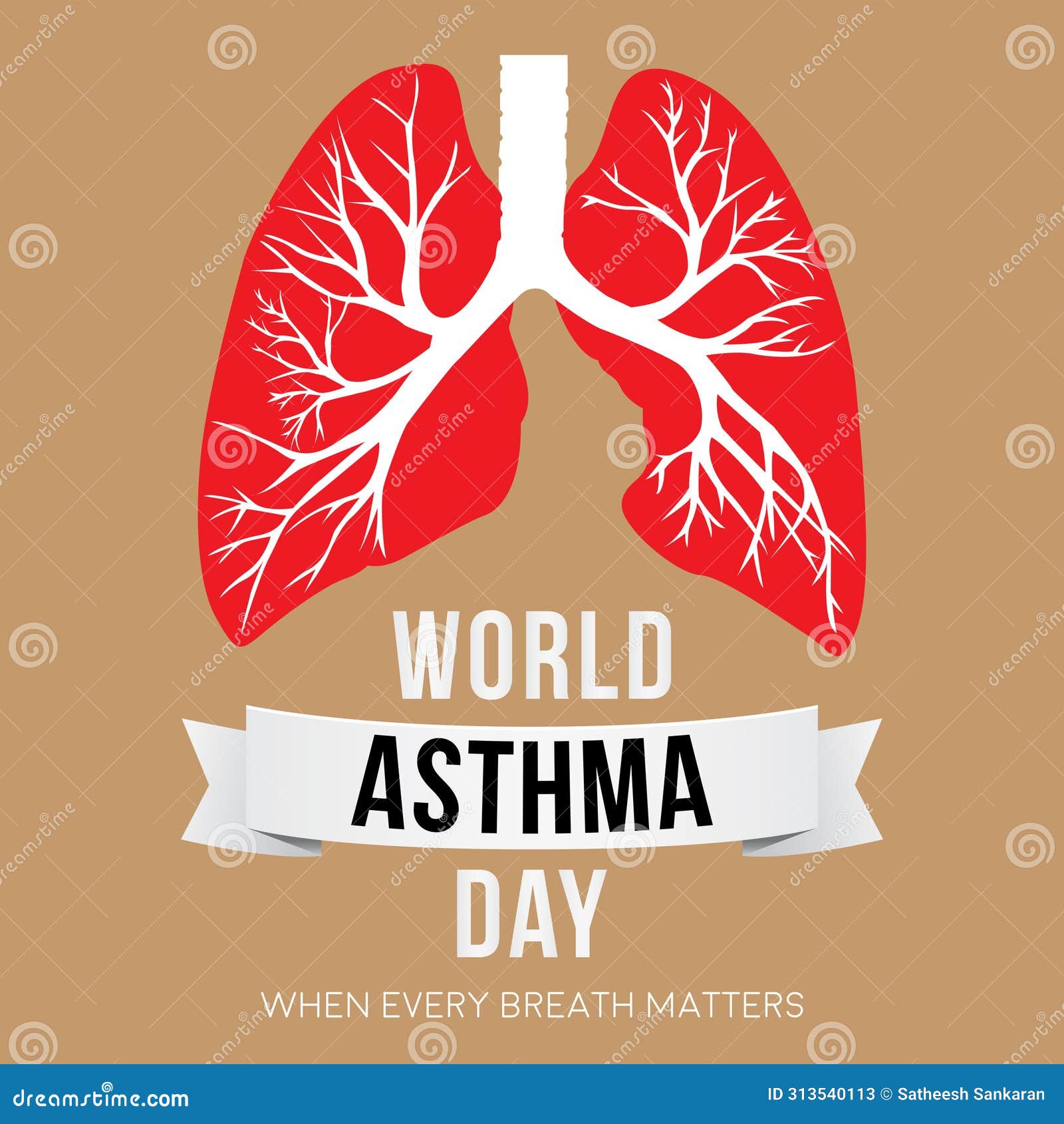 Creative World Asthma Day Awareness Concept Vector Illustration Square ...