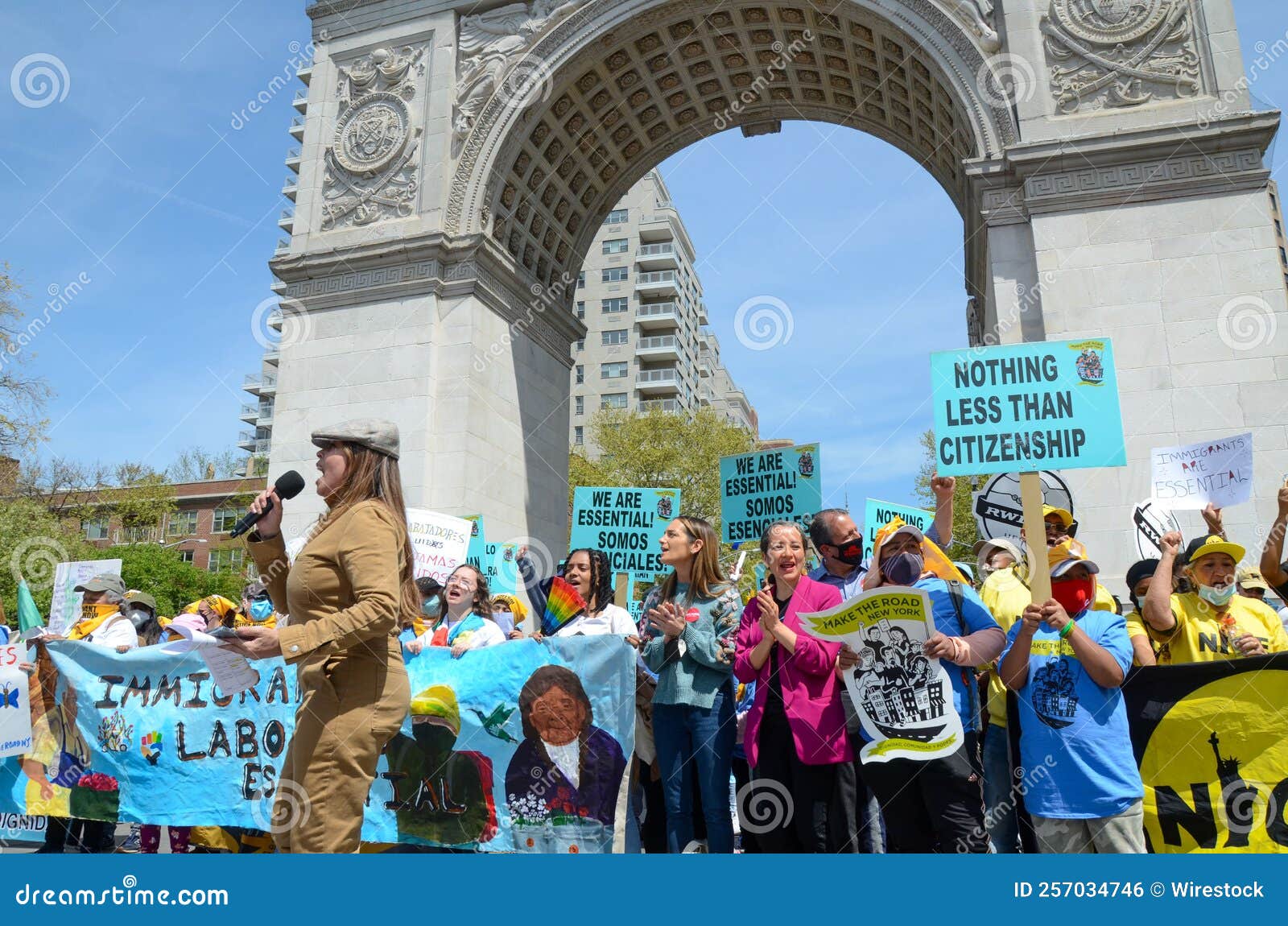 May day parade in New York editorial photo. Image of center - 257034746