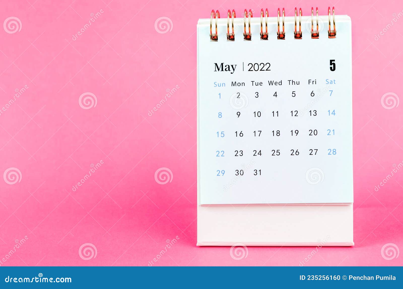 May 2022 Desk Calendar on Pink Background Stock Photo - Image of ...